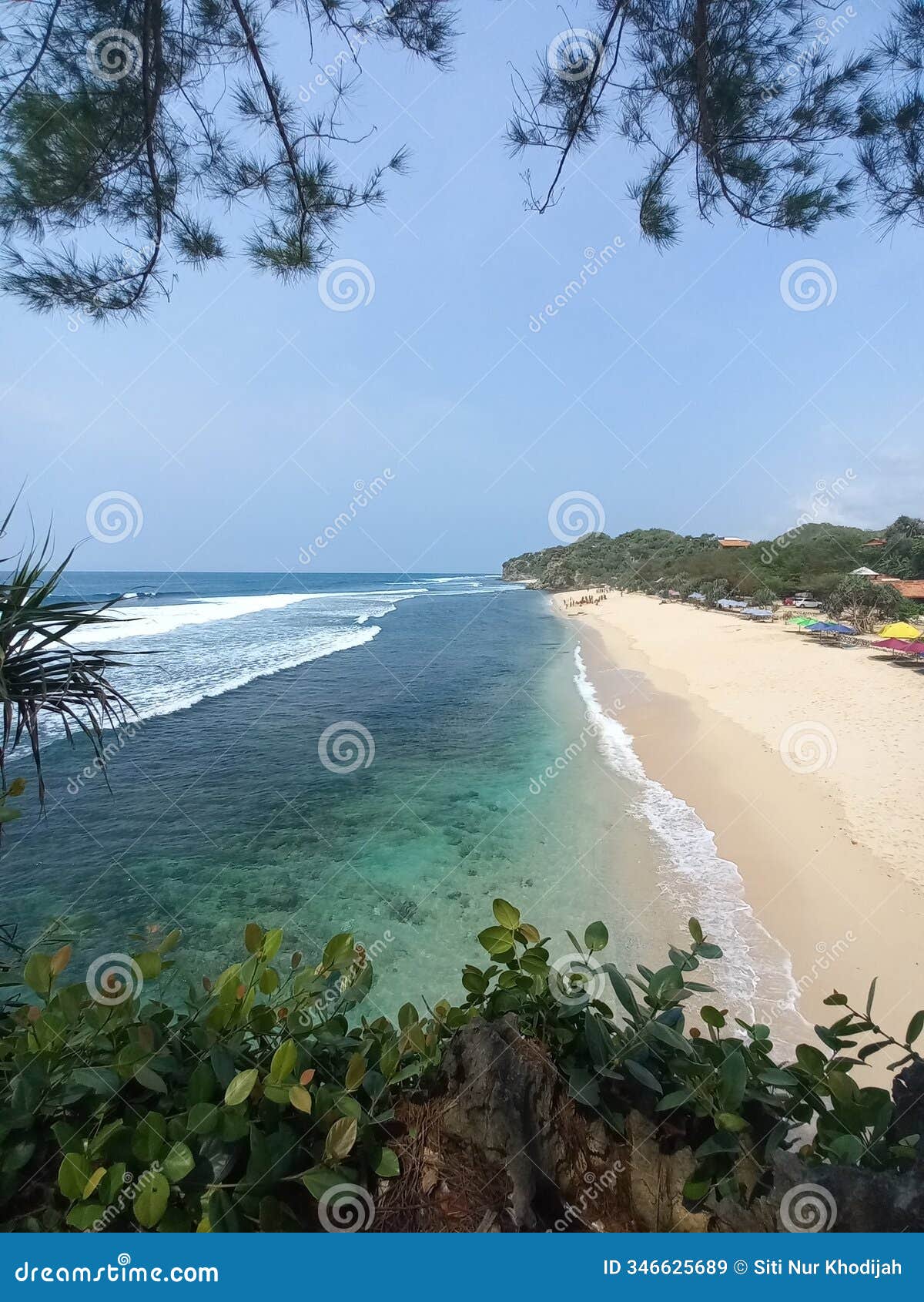 Jogja Beach white sand stock image. Image of beach, jogja - 346625689
