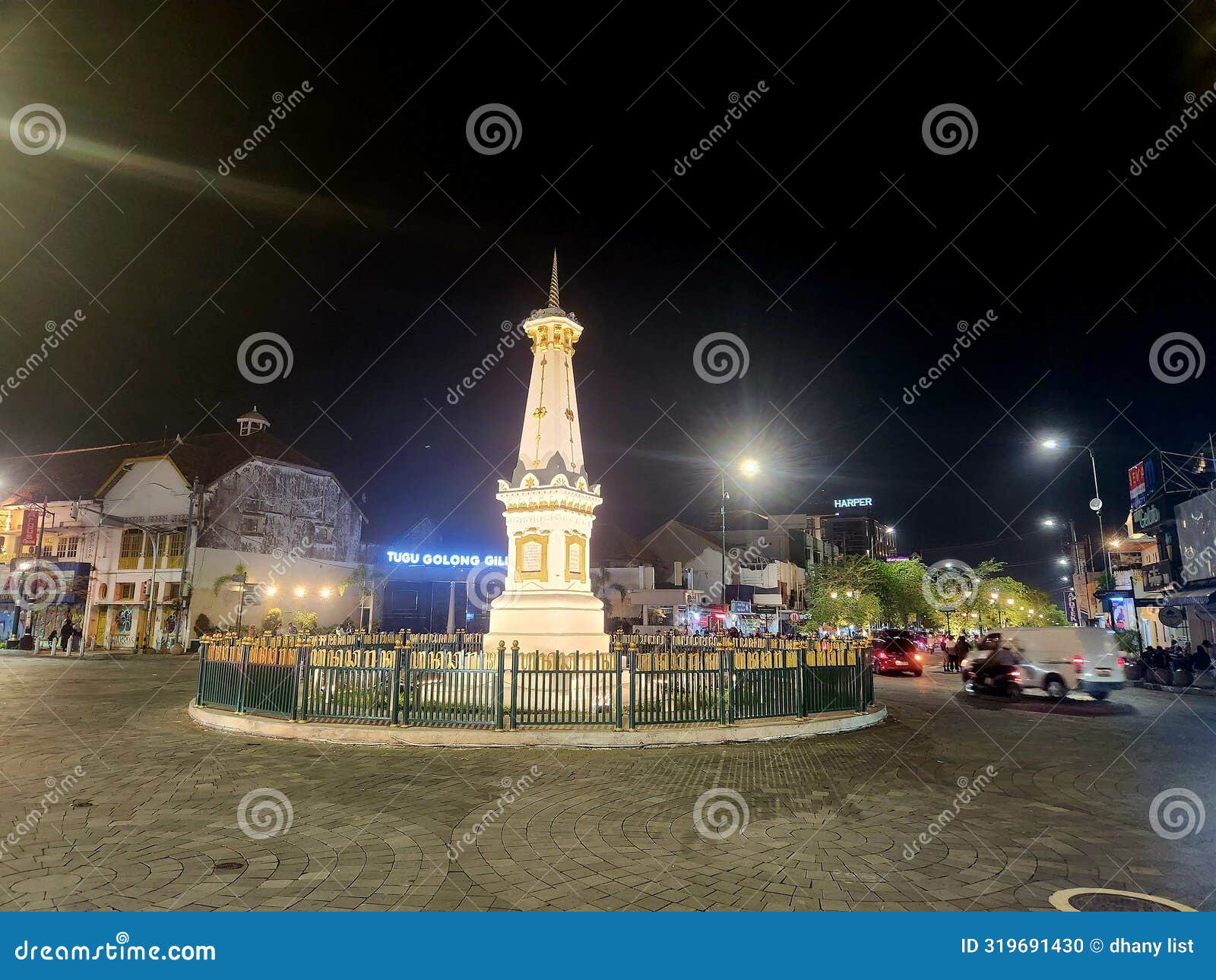 Jogja Monument at Night is Illuminated by Bright Lights Editorial Image ...