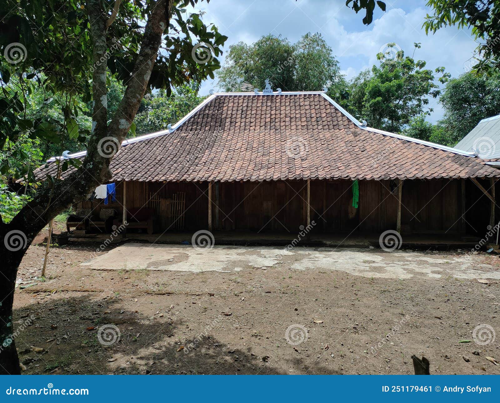 Joglo House in the Countryside, Solo, Central Java, Indonesia Stock ...
