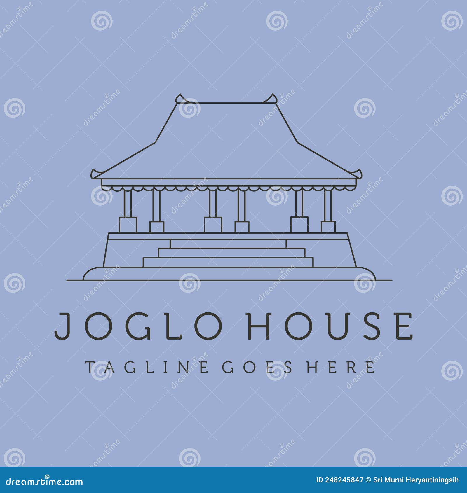 Joglo House on Stilts Line Art Logo Vector Symbol Illustration Design ... Joglo House on Stilts Line Art Logo Vector Symbol Illustration Design ...