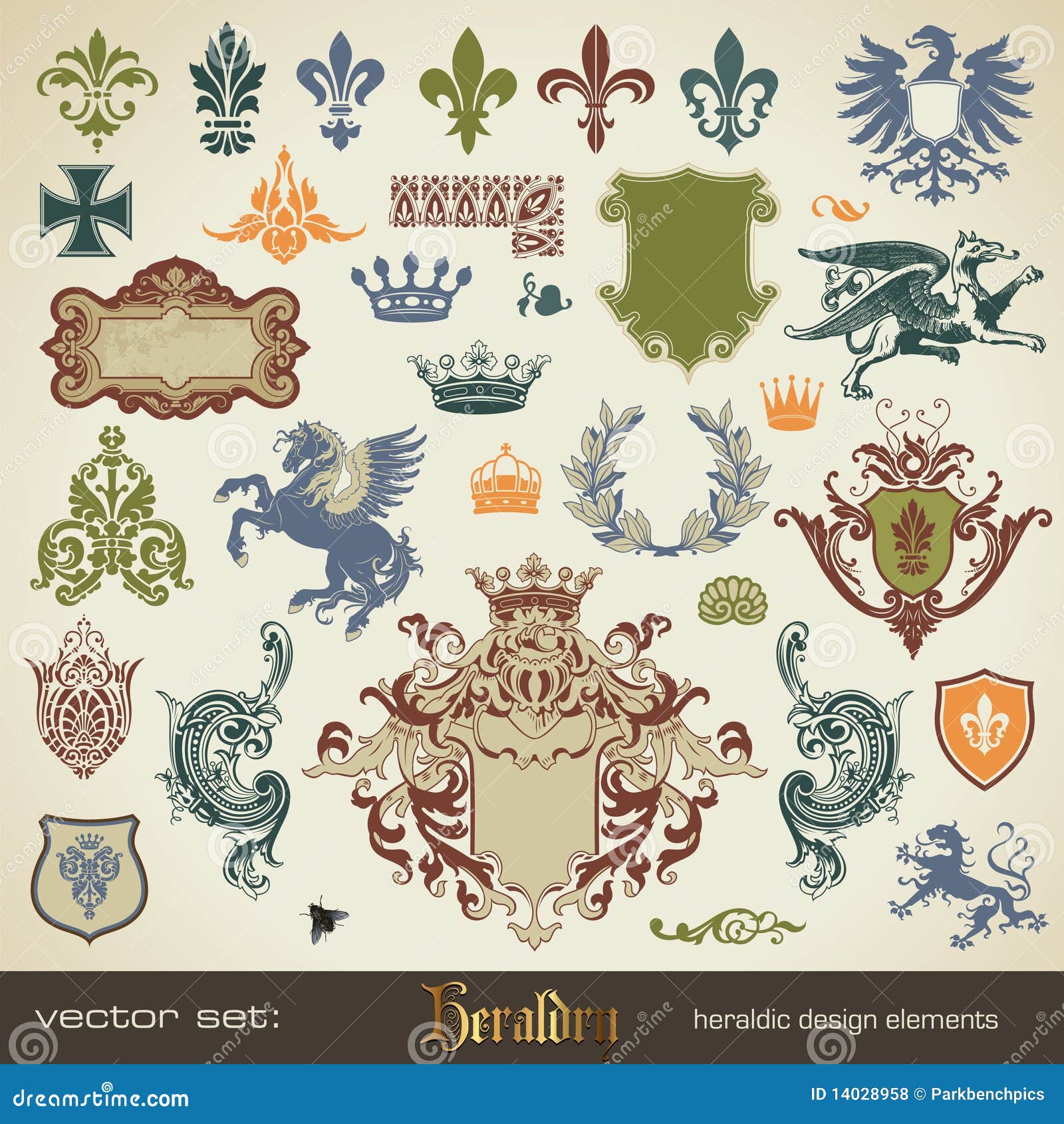 Jogo da heráldica ilustração do vetor. Ilustração de ornamento - 14028958