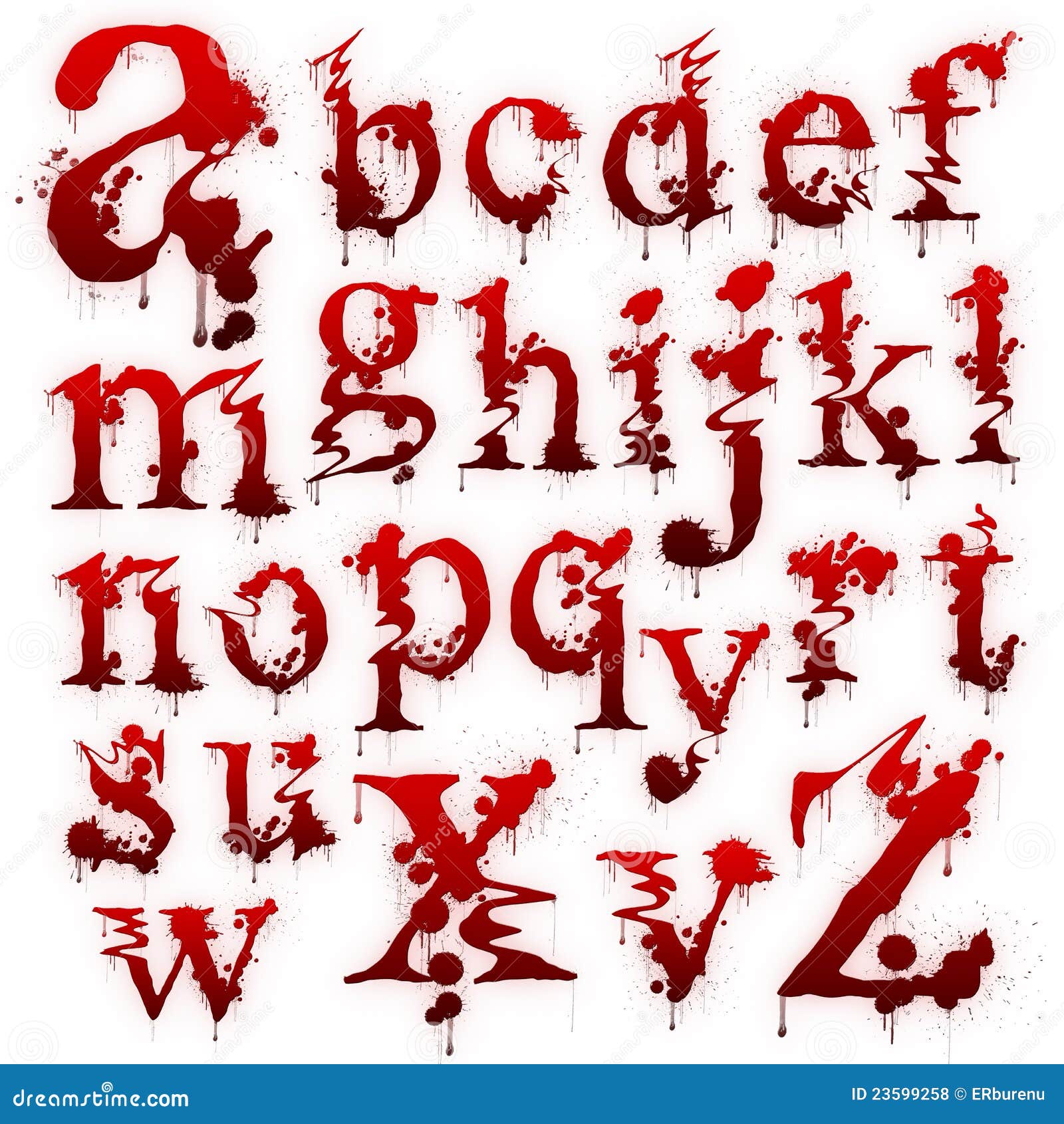 Jogo Das Letras Sangrentas Isoladas Ilustração Stock - Ilustração de ...