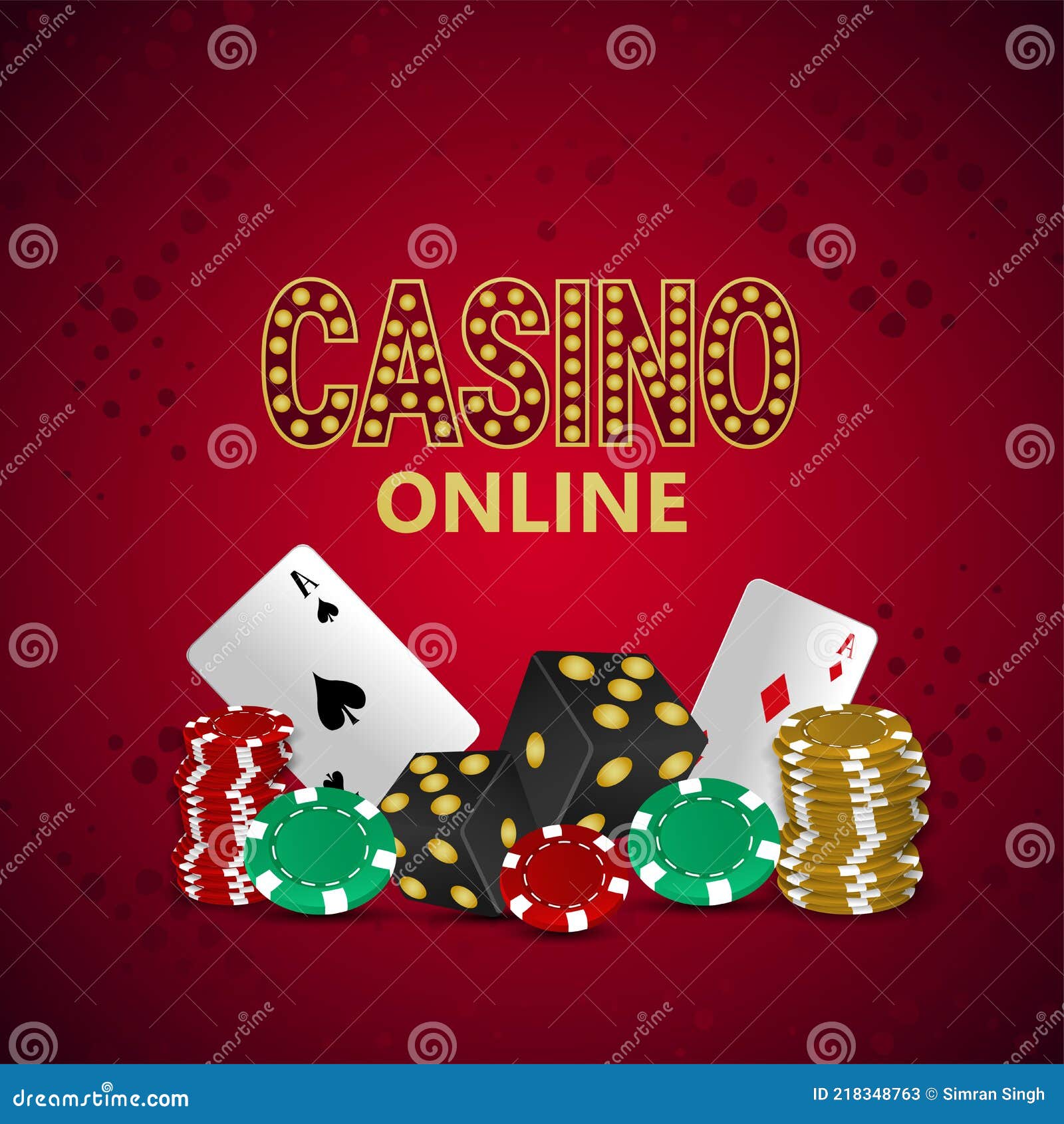 Jogo De Jogos De Apostas Em Linha Com Jogos De Cartas E Dados Imagem de ...