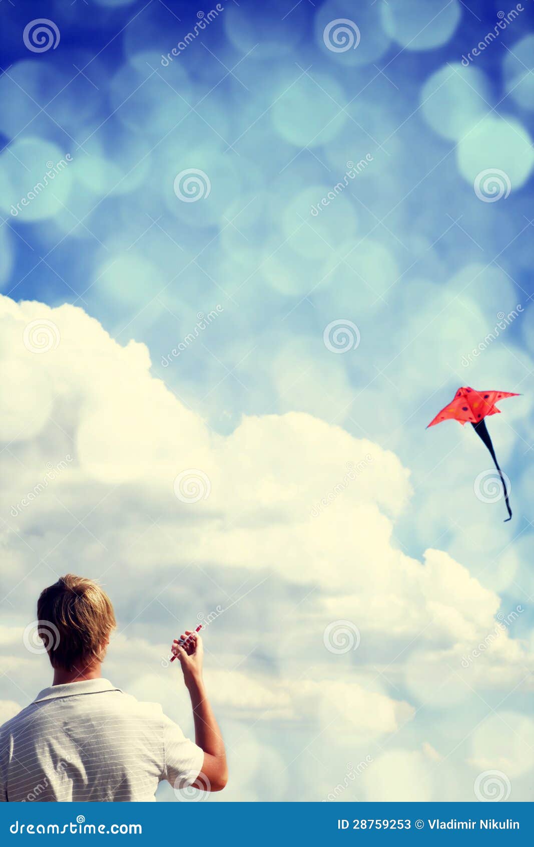 Jogo Do Menino Com Papagaio Da Mosca. Imagem de Stock - Imagem de ...