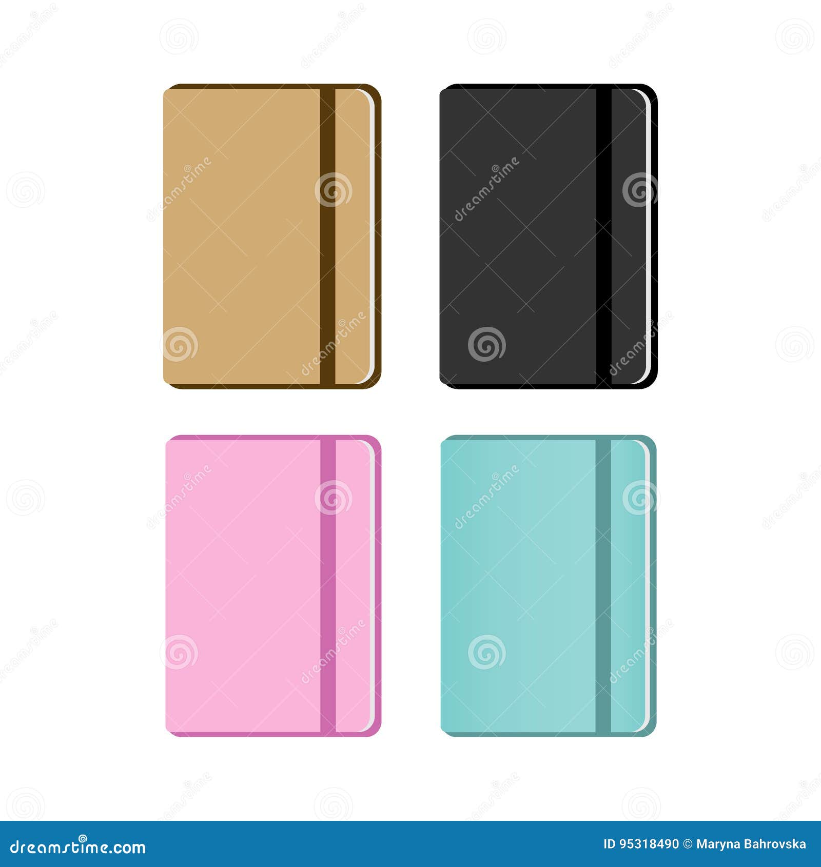 Jogo dos cadernos Vetor ilustração stock. Ilustração de caderno - 95318490