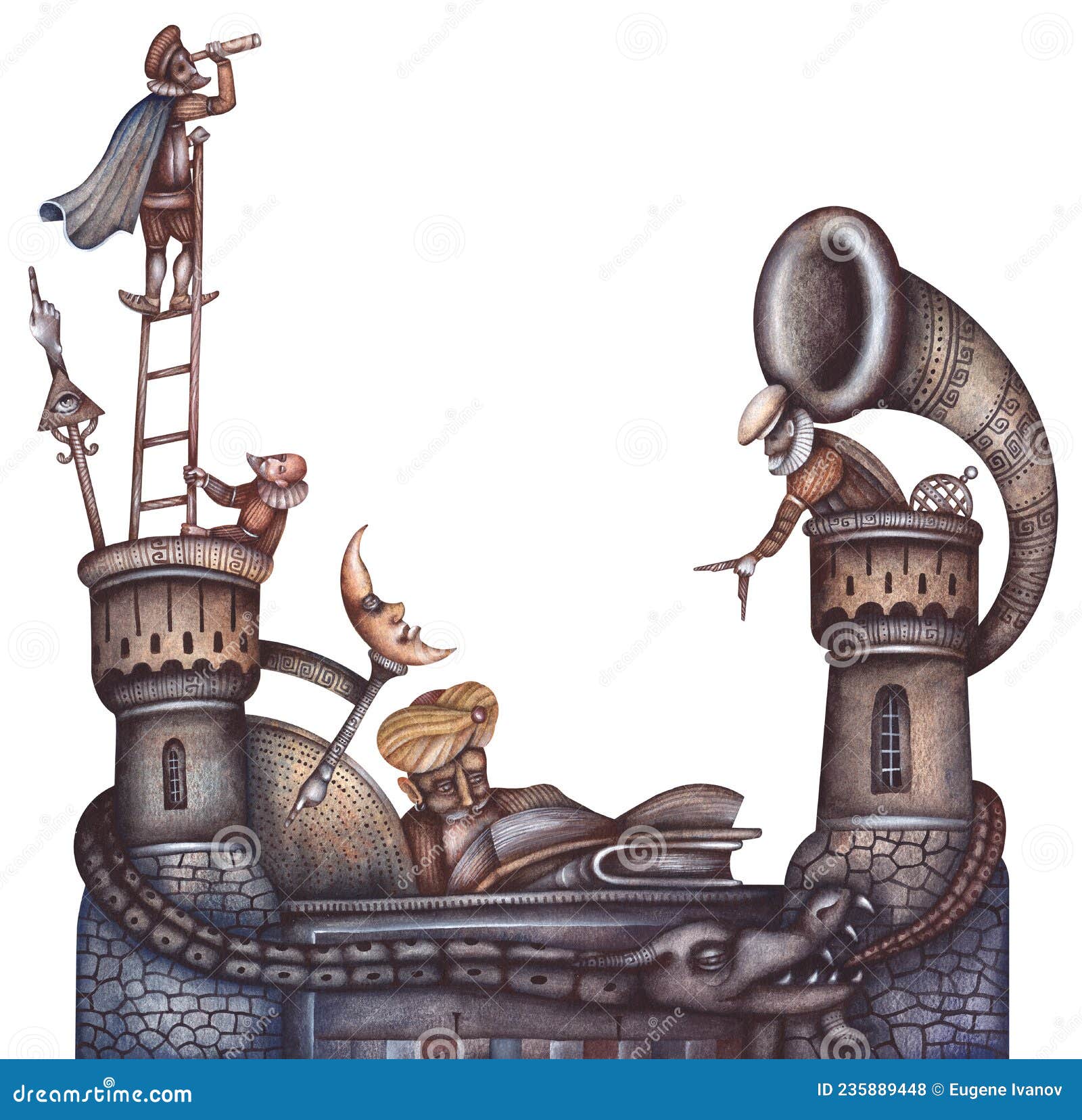 Johannes Kepler Crazy Colorful Outline Vector Drawing | CartoonDealer ...