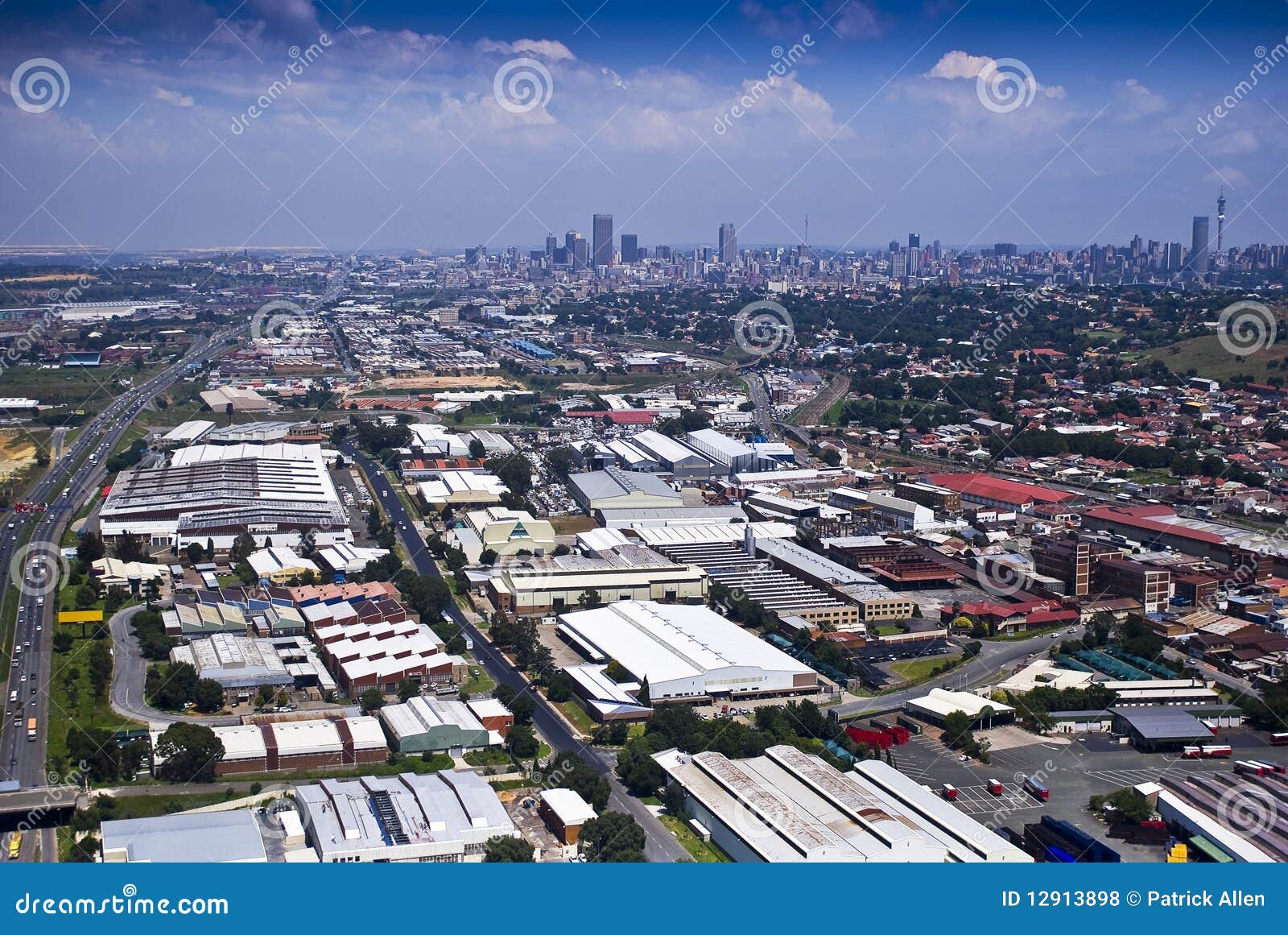 Johannesburg East with CBD in Background Stock Photo - Image of ...