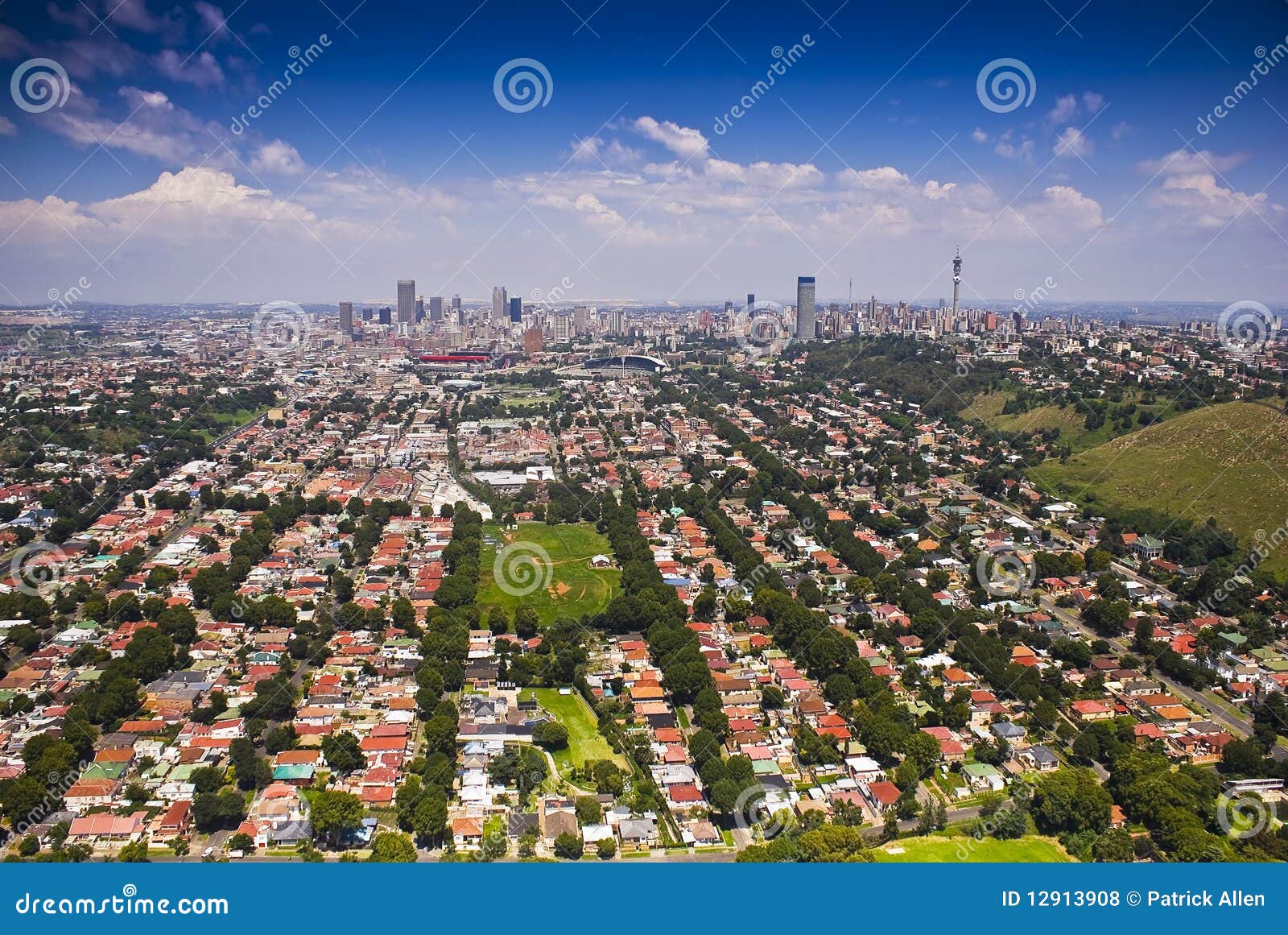 Johannesburg East with CBD in Background Stock Photo - Image of ...