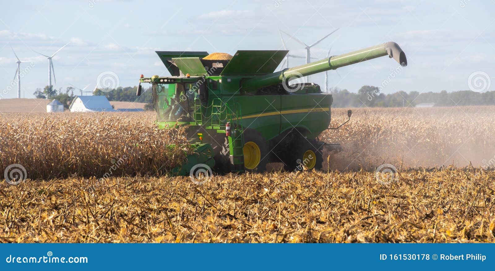 A John Deere Combine in Action Editorial Stock Photo - Image of ears ...