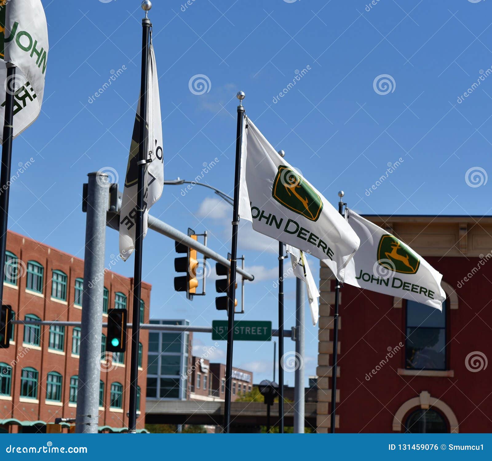 John Deere Flags in Moline, IL Editorial Photo - Image of sign, tractor ...