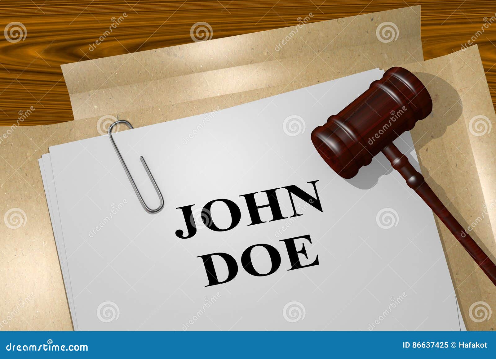John Doe - legal concept stock illustration. Illustration of document ...