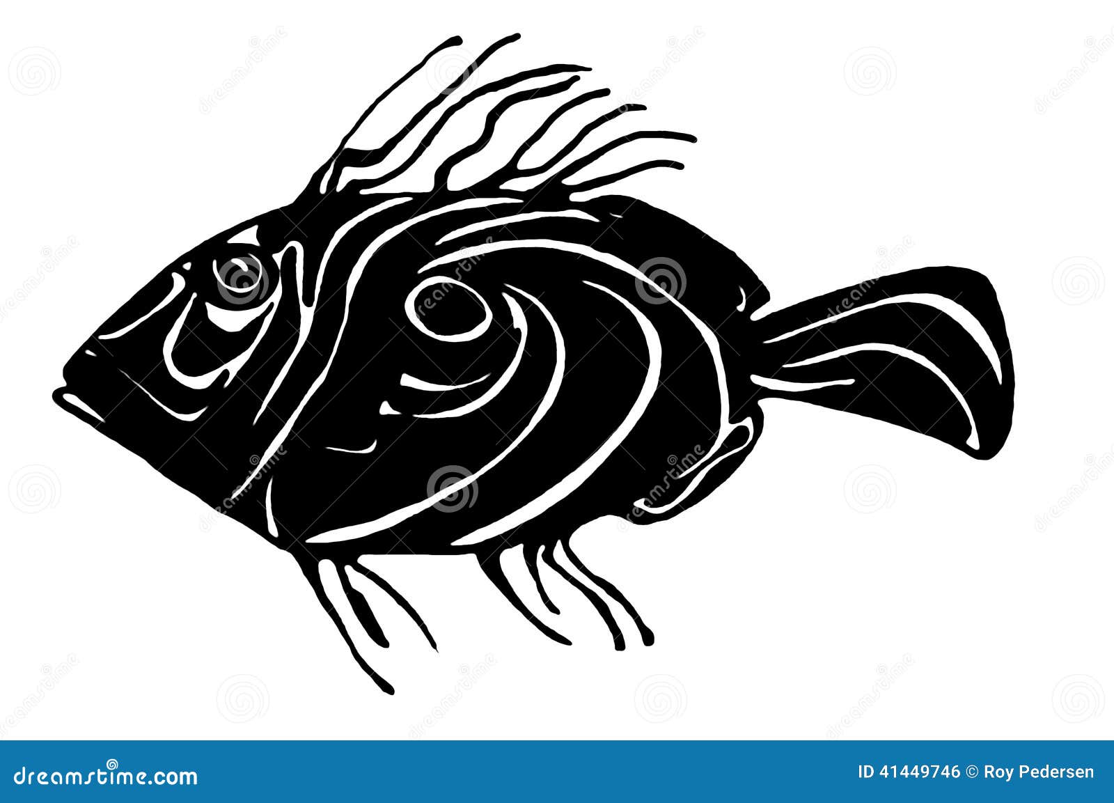 John Dory New Zealand Fish Cartoon Retro Drawing Stock Photo ...
