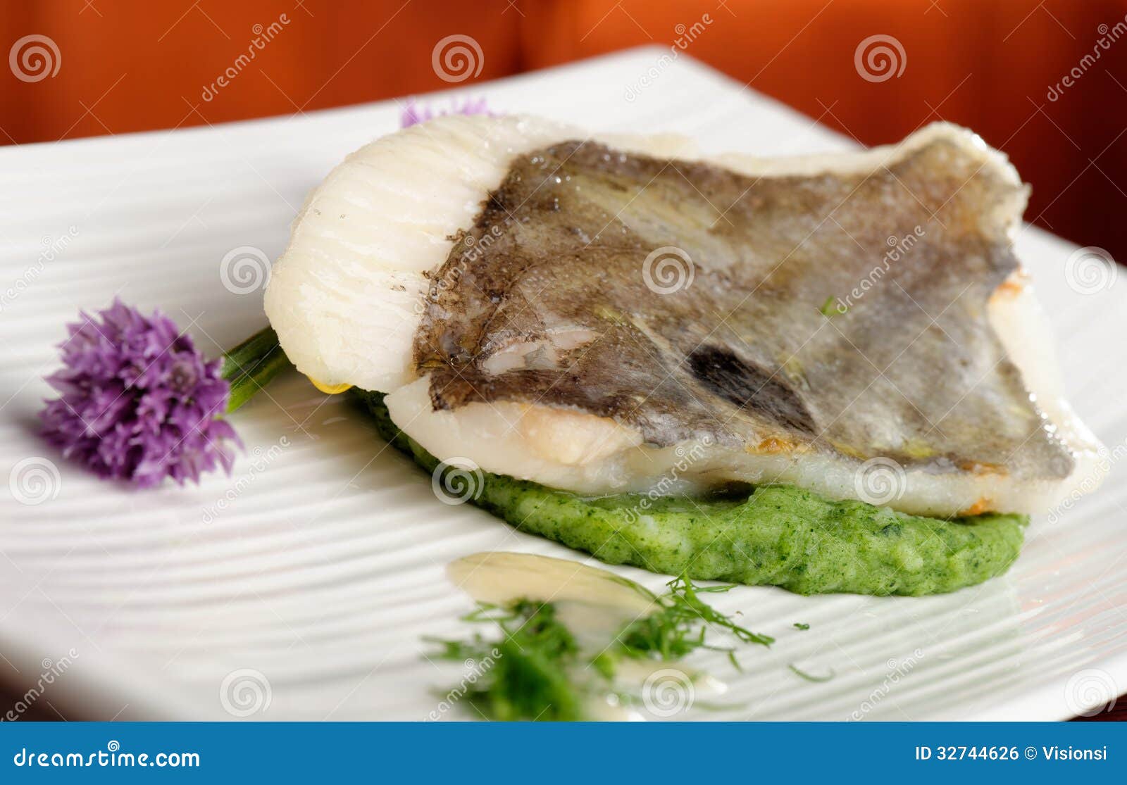 John Dory Fish Fillet on Spinach Stock Photo - Image of cuisine ...