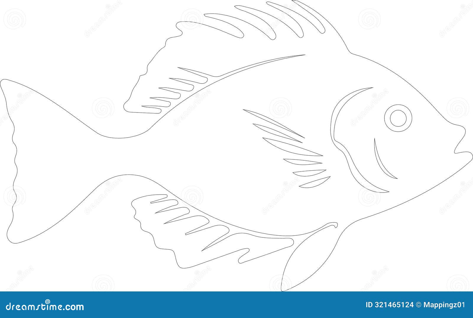 Dory Outline Silhouette Generative Ai Cartoon Vector | CartoonDealer ...