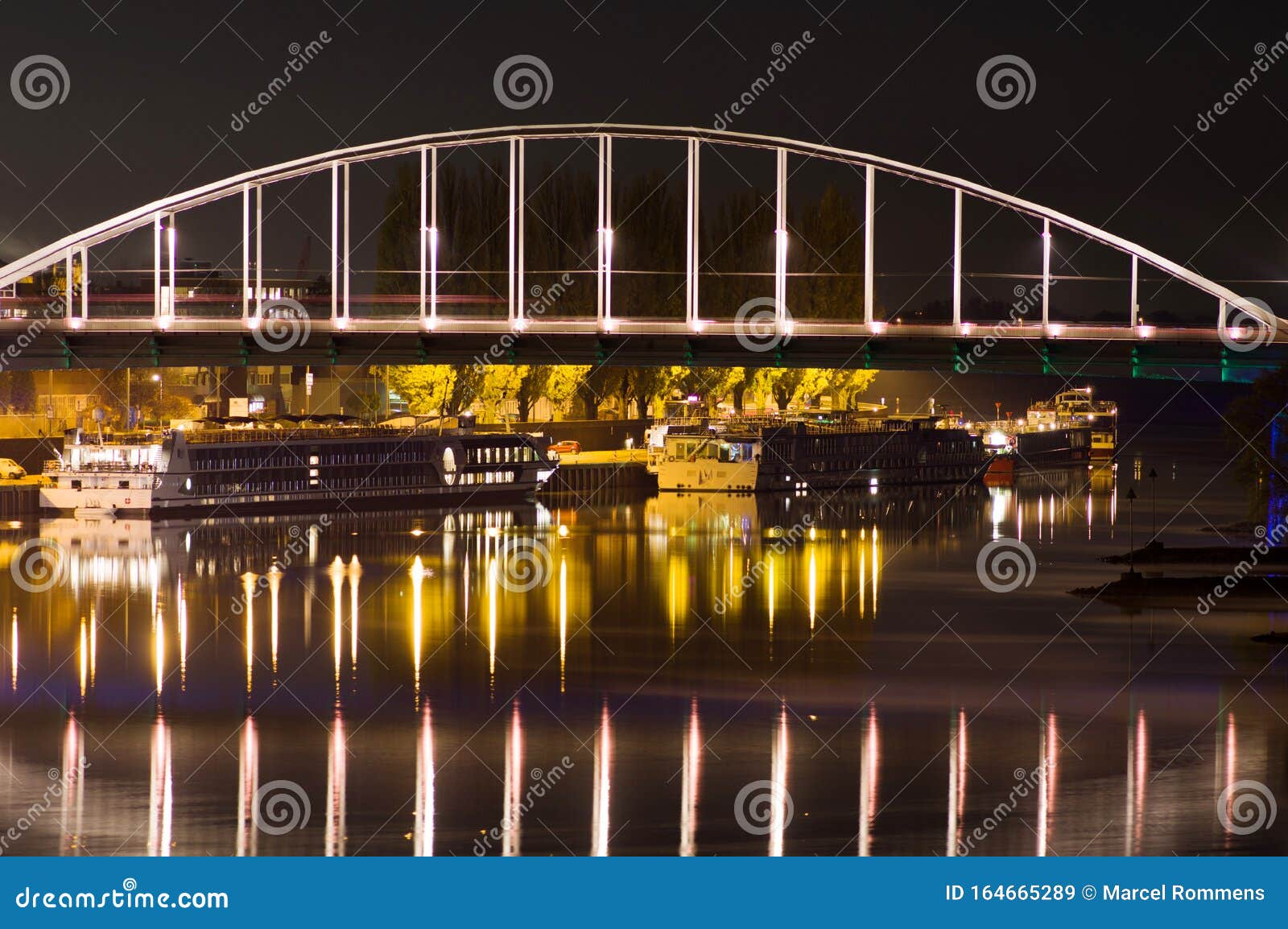 John Frost Bridge in Arnhem Stock Image - Image of illumination, arnhem ...
