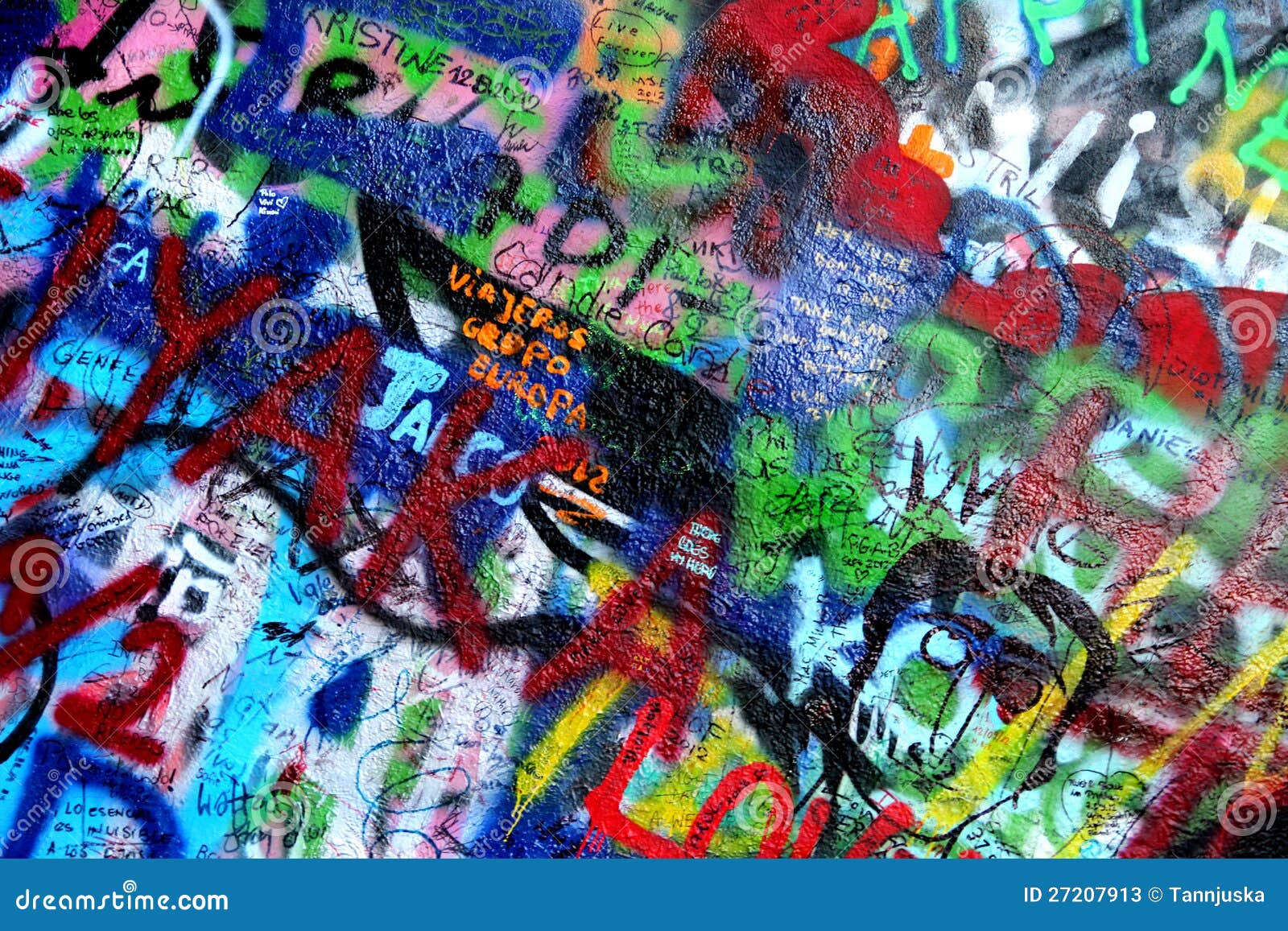 John Lennon Wall in Prague Graffiti Editorial Stock Photo - Image of ...