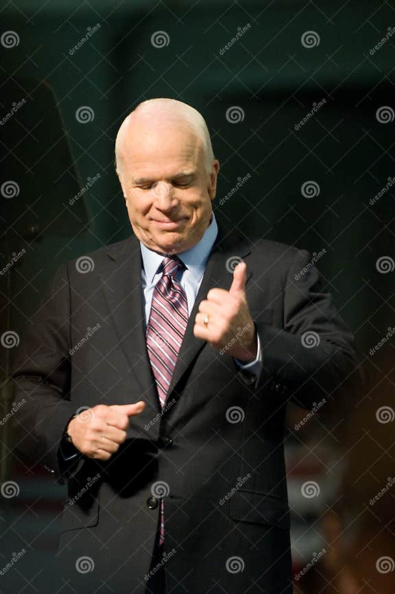 John McCain Thumbs Up editorial stock photo. Image of politician - 6339928