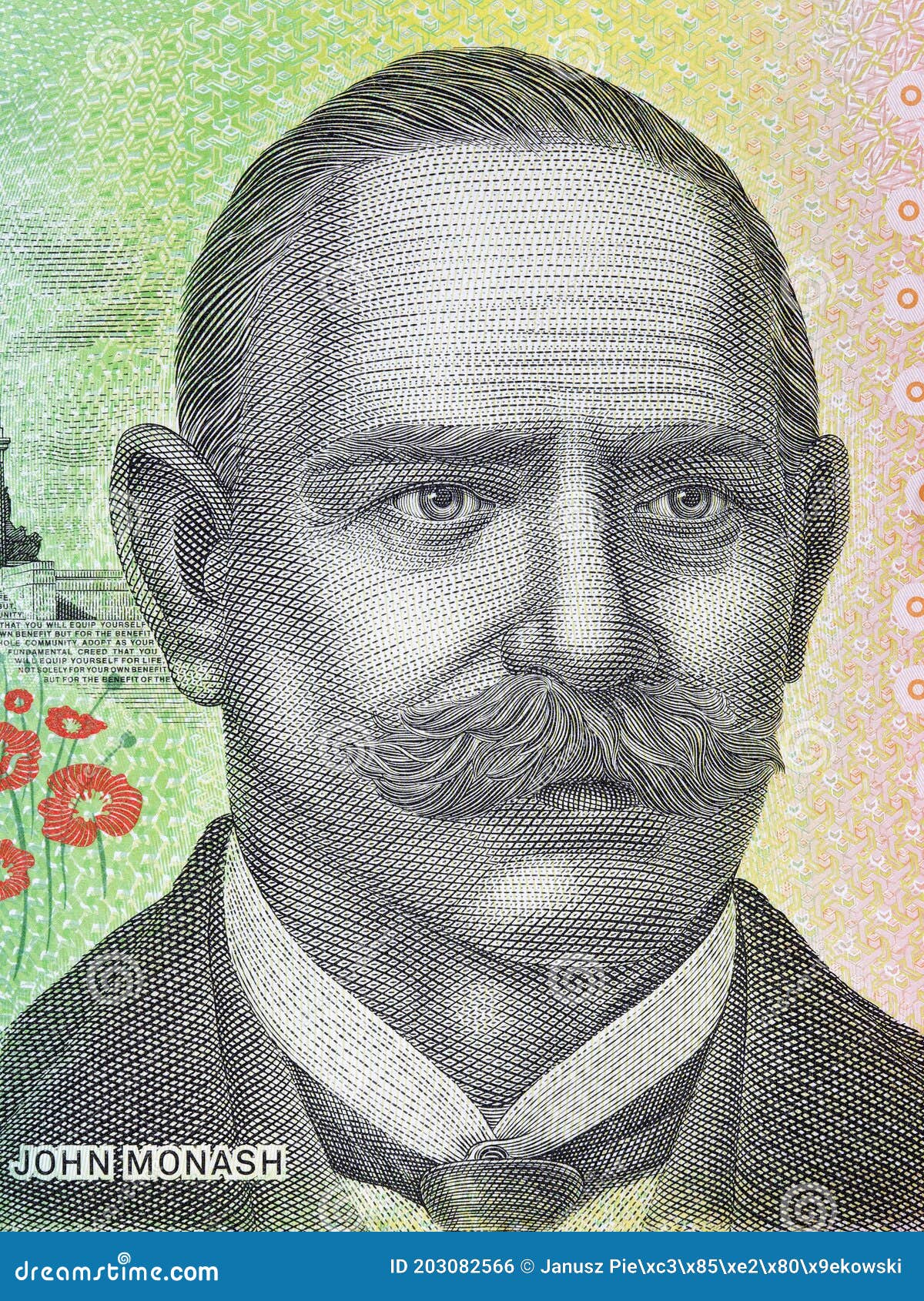 John Monash a Portrait from Australian Money Stock Photo - Image of ...
