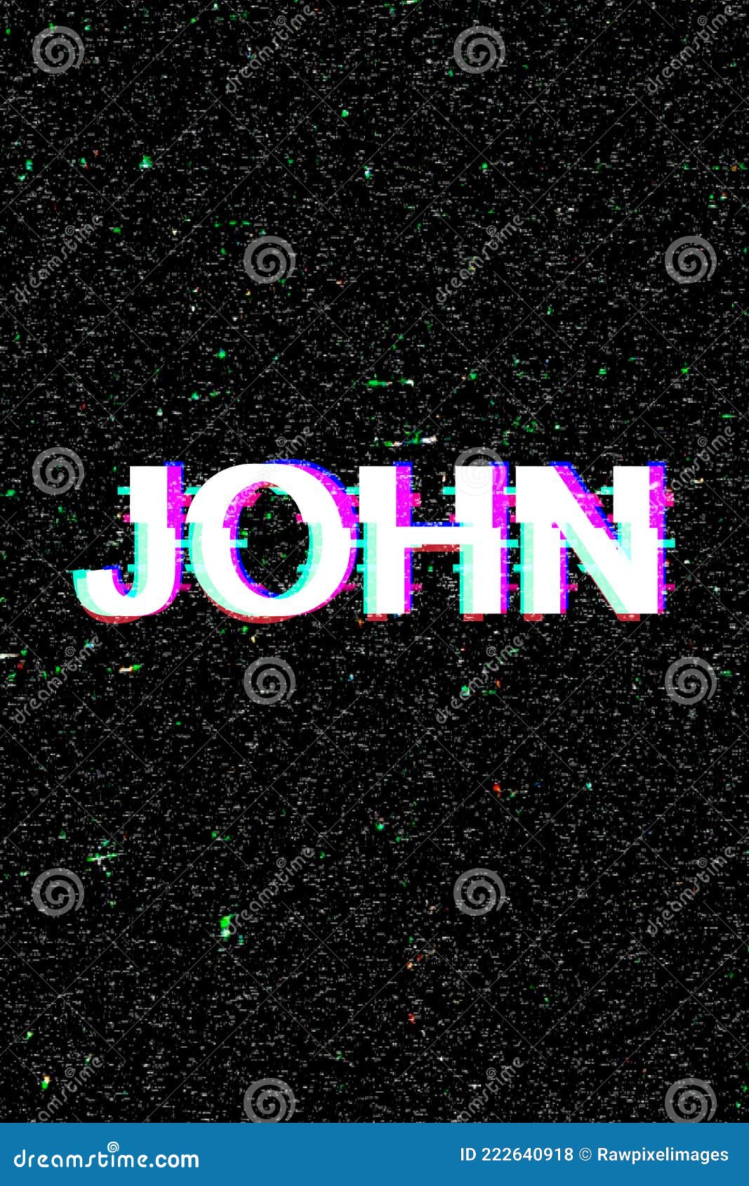 John Name Typography Glitch Effect Stock Illustration - Illustration of ...