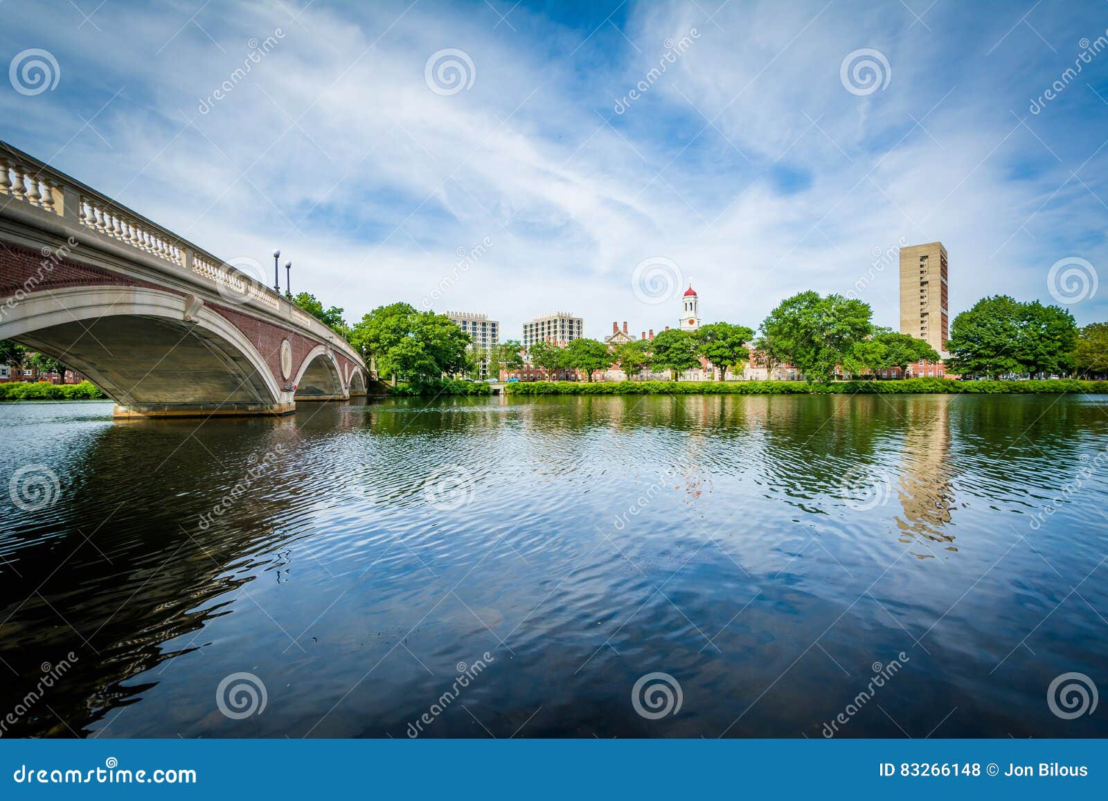 The John W. Weeks Bridge and Charles River in Cambridge, Massachusetts ...