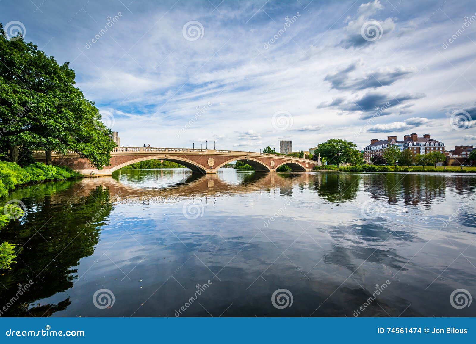 The John W Weeks Bridge and Charles River in Cambridge, Massachusetts ...