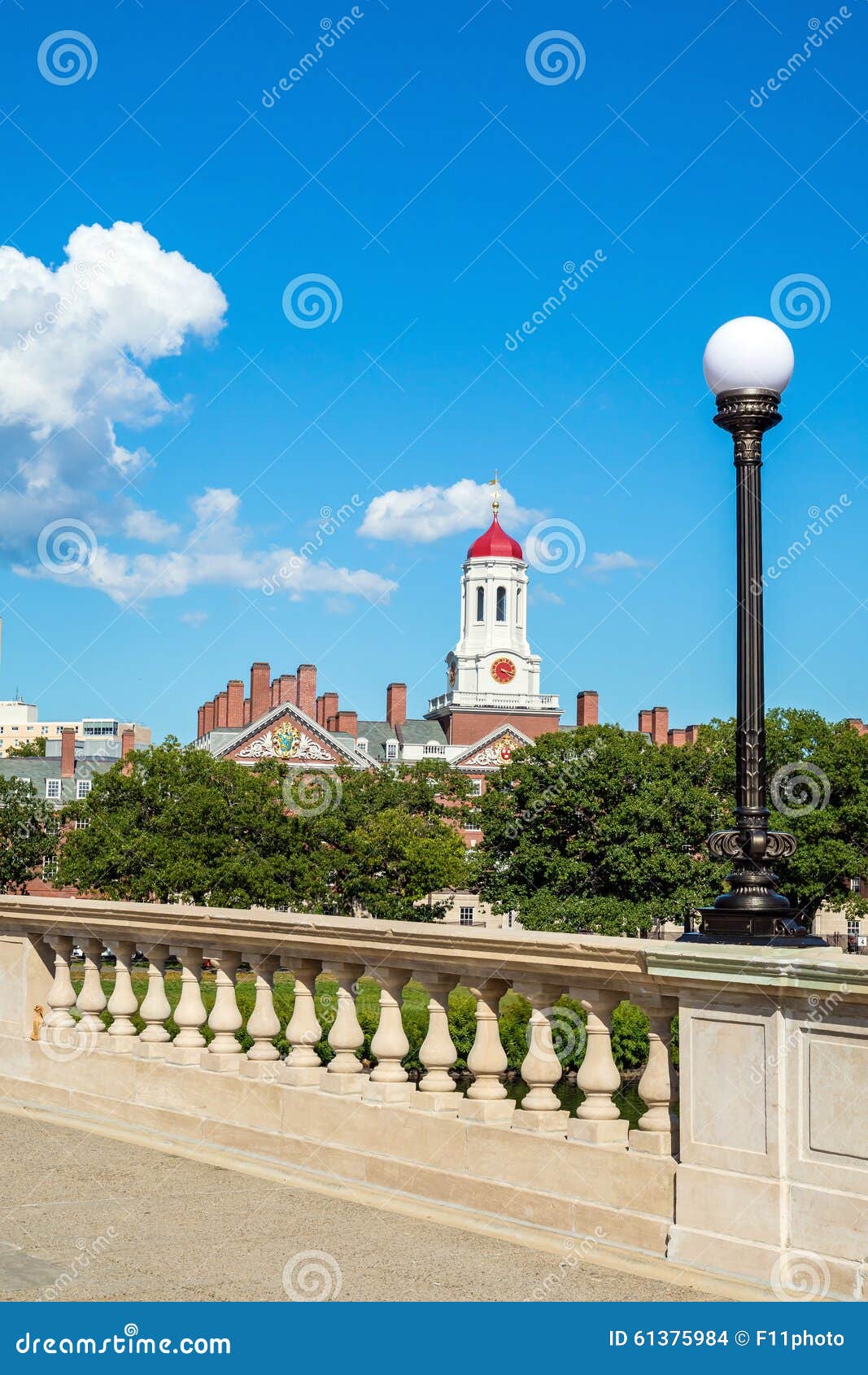 John W. Weeks Bridge with Clock Tower Over Charles River Stock Photo ...