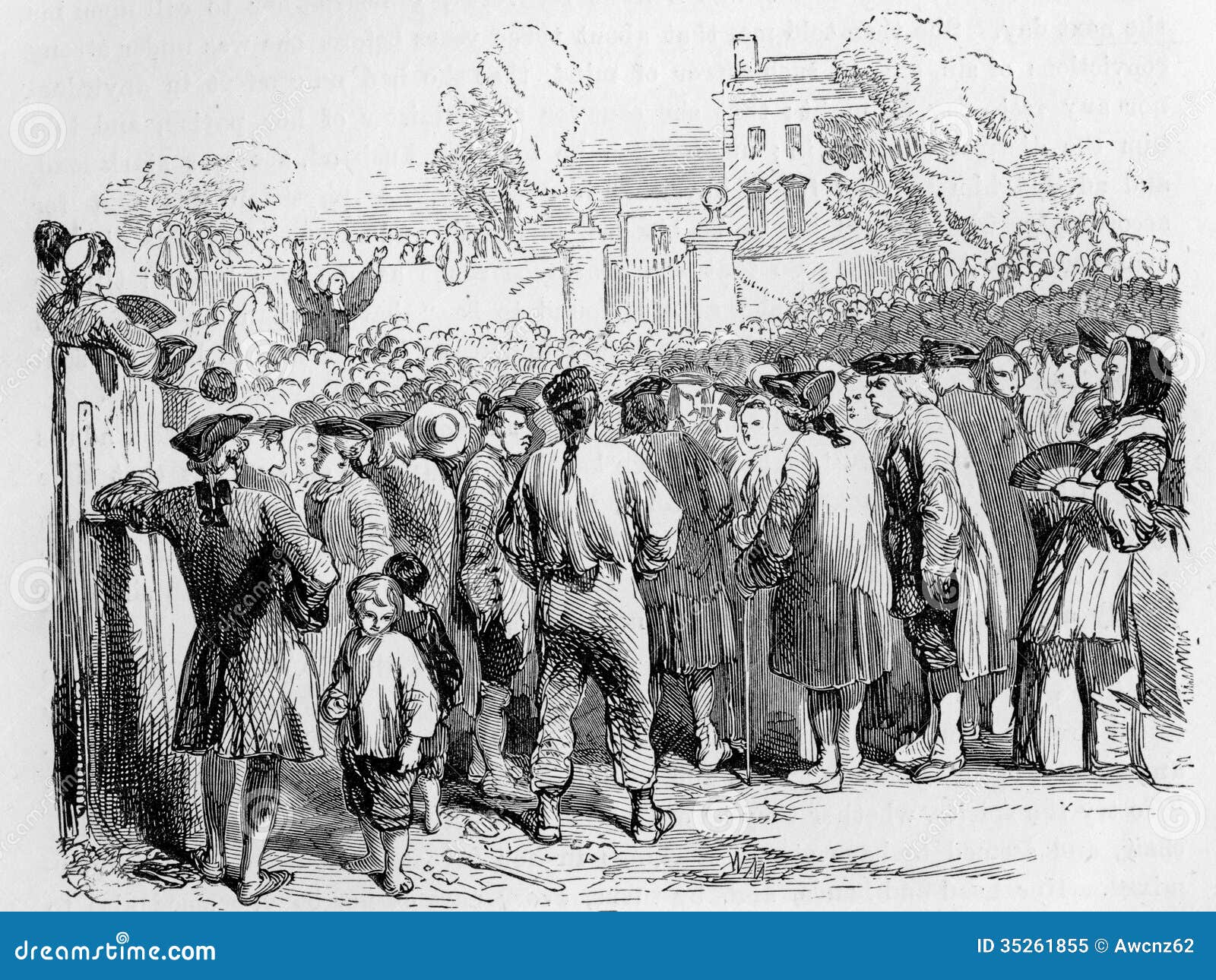 John Wesley preaching editorial image. Illustration of 1700s - 35261855