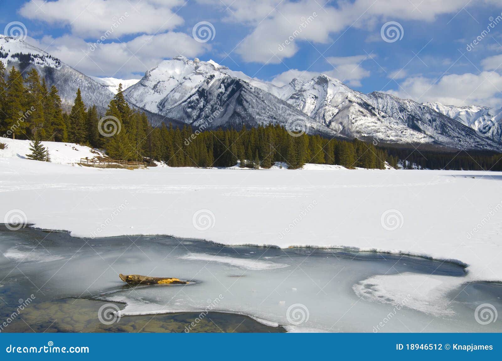 Johnson Lake frozen over stock photo. Image of shore - 18946512