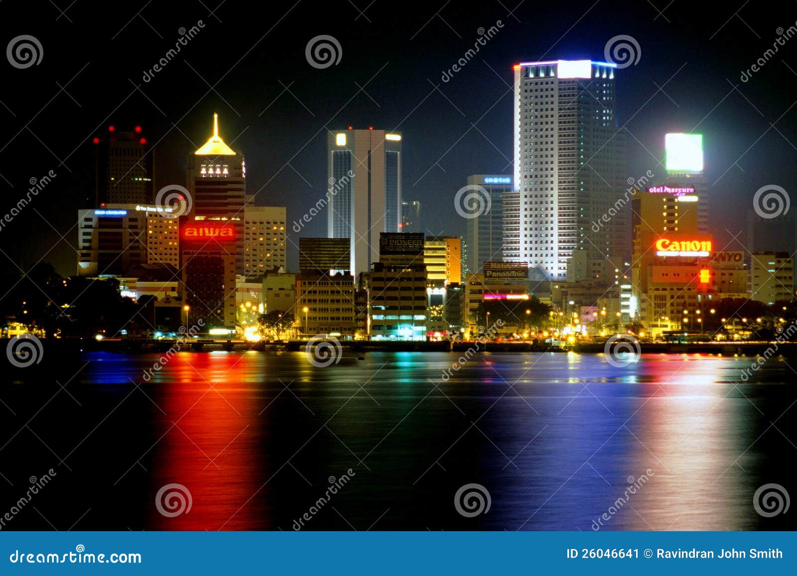 Johor Bahru City editorial photo. Image of night, reflections - 26046641