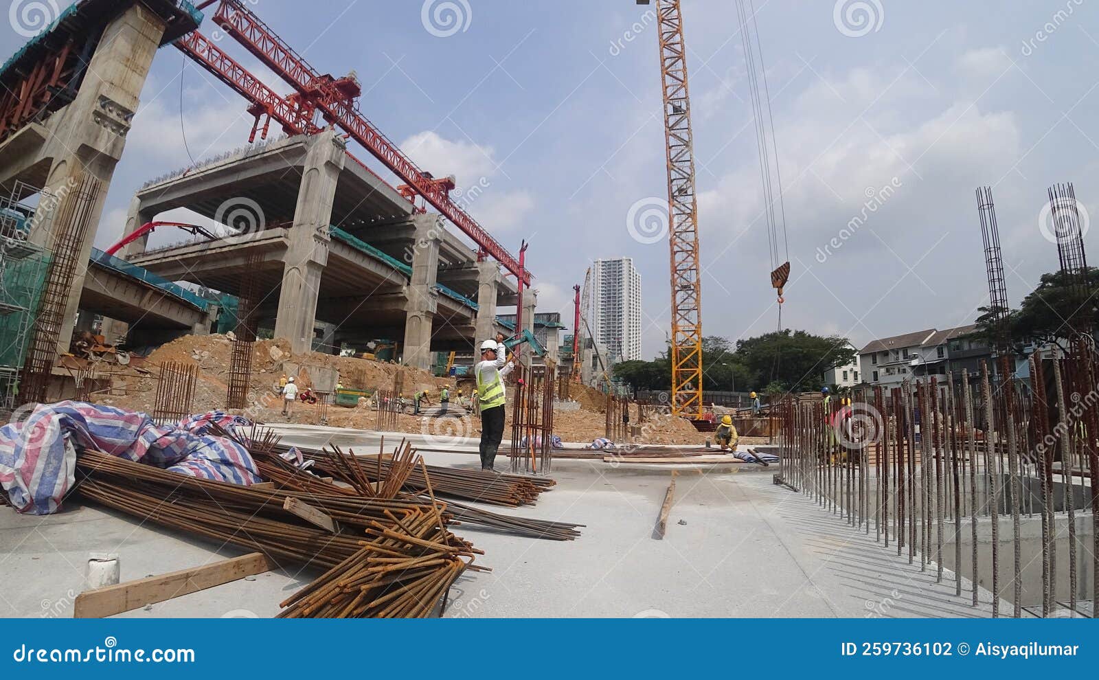 The Construction Site is in Progress. Construction Work is Being ...