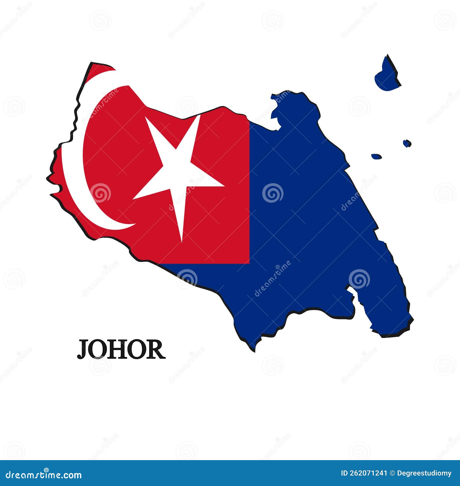 Johor Map Vector Illustration. Stock Vector - Illustration of economy ...