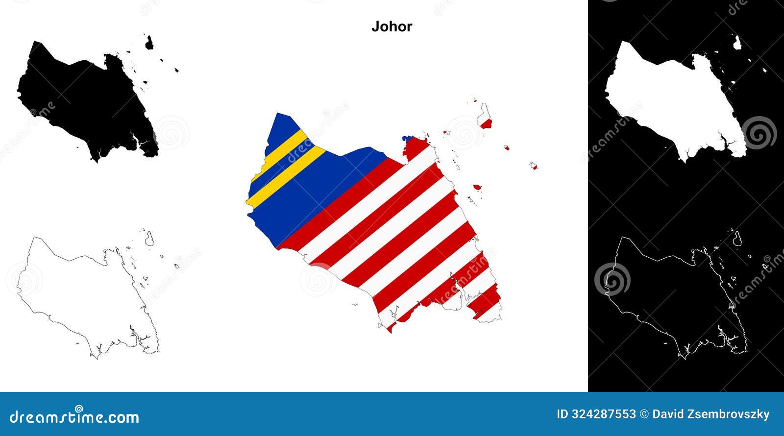 Johor Outline Map Vector Illustration | CartoonDealer.com #324287553