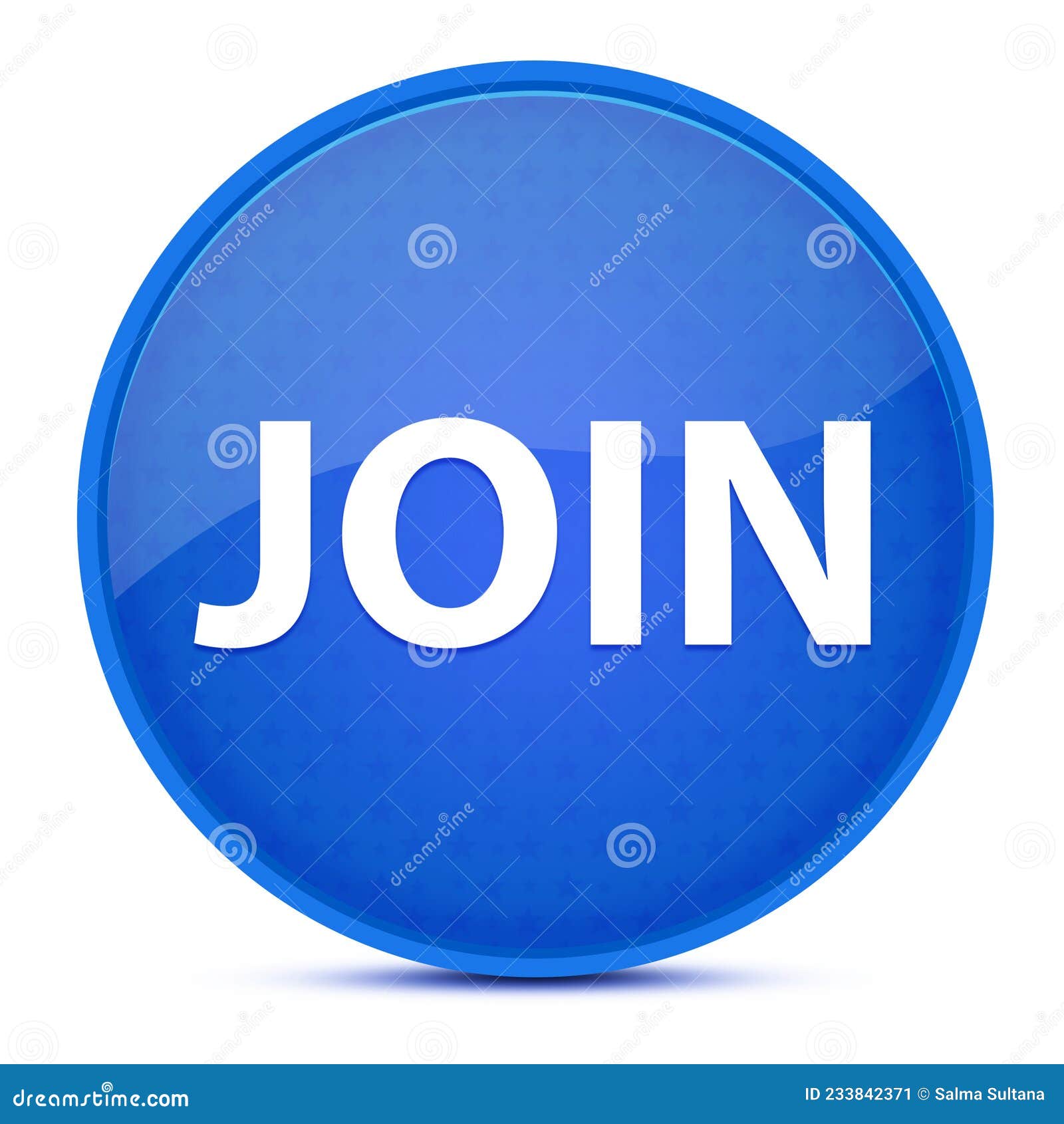 Join Aesthetic Glossy Blue Round Button Abstract Stock Illustration ...