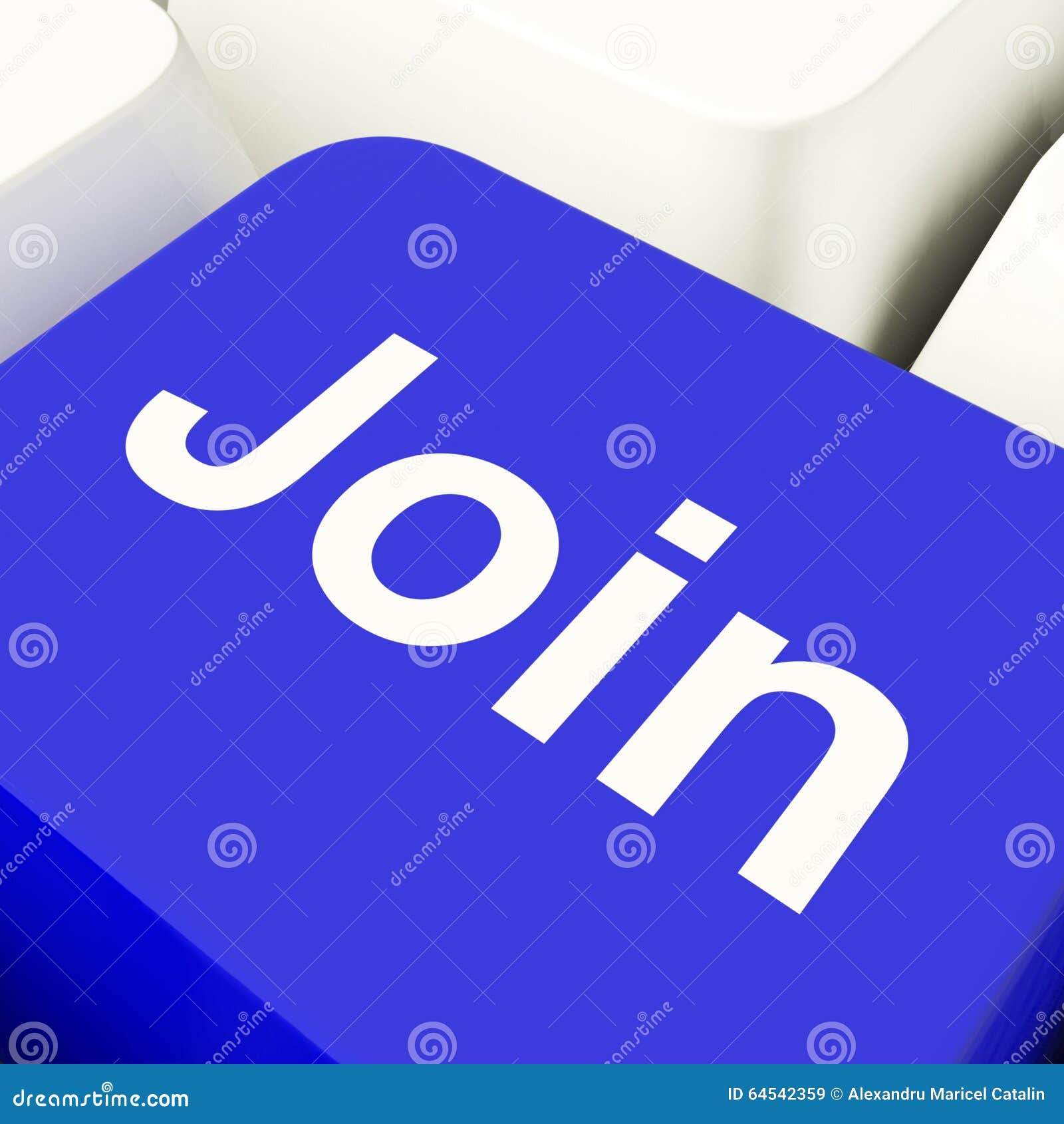 Join Computer Key in Blue Showing Subscription and Registration Stock ...