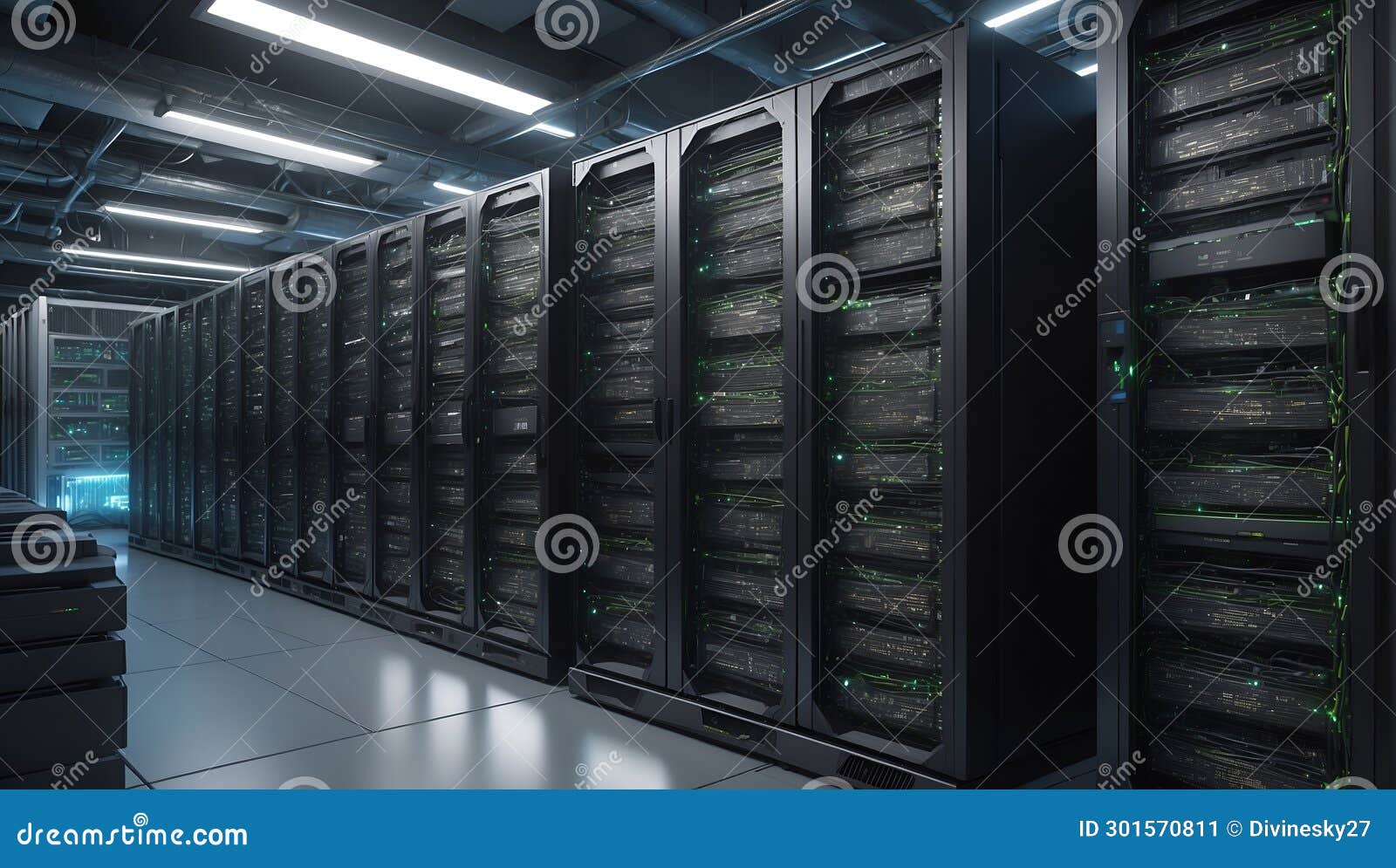 Cool Tech Harmony: Servers, Storage, Networking Brilliance. AI Generate Stock Illustration ...