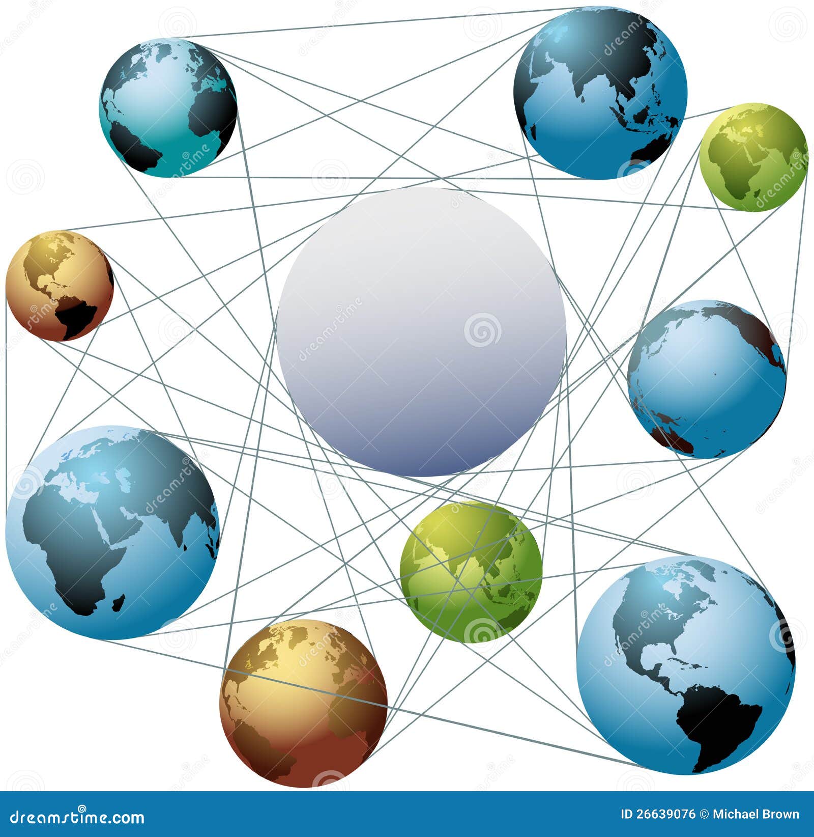 World Map In All Colors And Earth Globes Royalty-Free Stock Photo ...