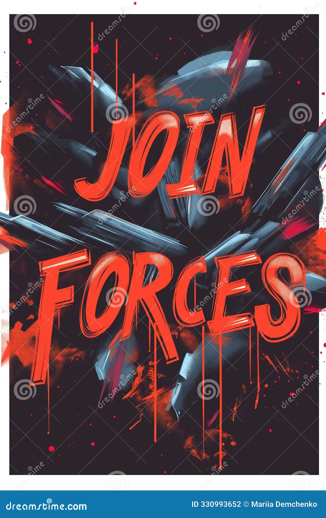 Join Forces Graffiti Artwork with Abstract Background, Stylized Text ...