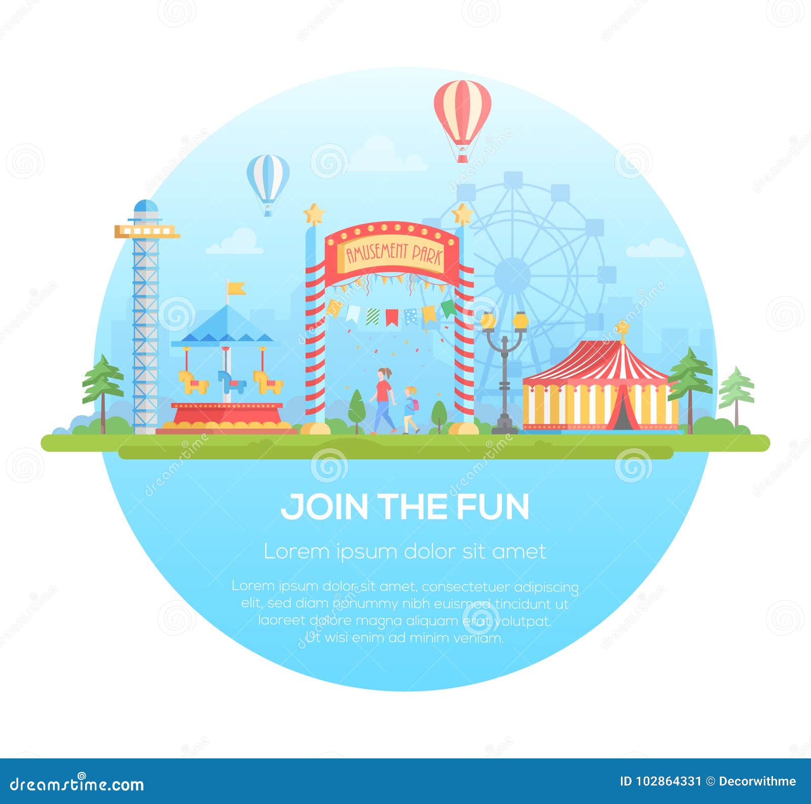 Join the Fun - Modern Flat Design Style Vector Illustration Stock ...