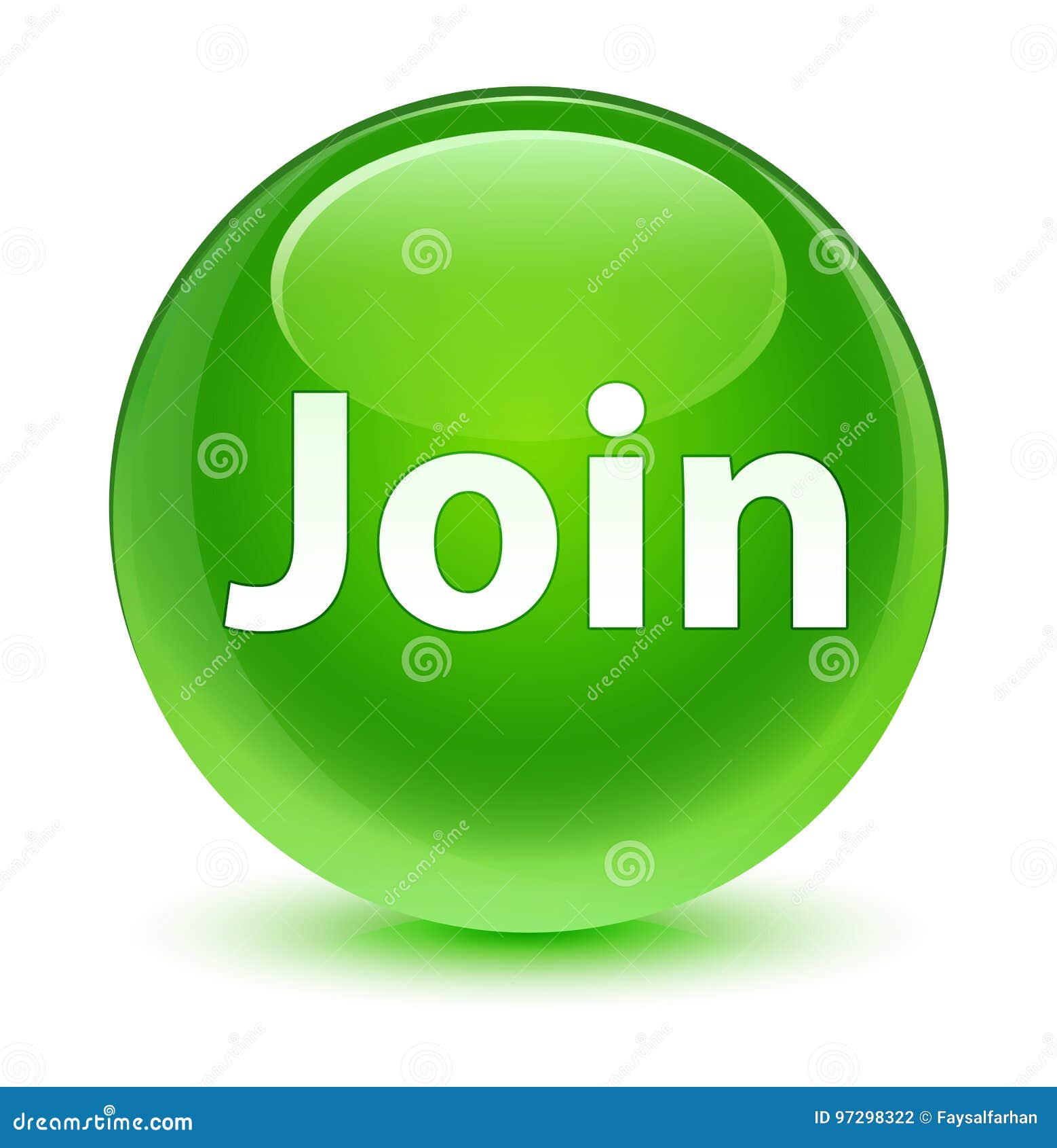 Join Glassy Green Round Button Stock Illustration - Illustration of ...