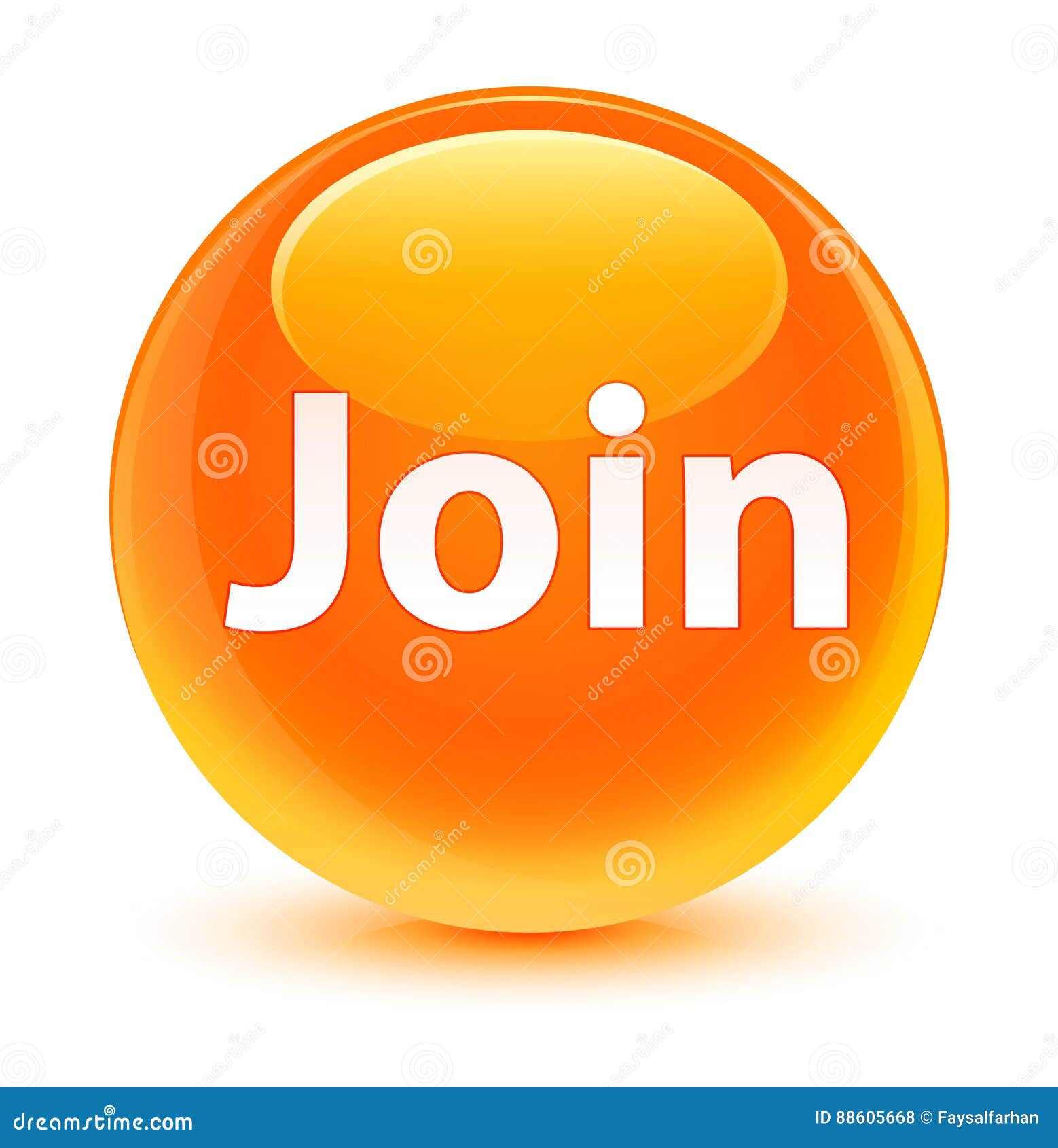 Join Glassy Orange Round Button Stock Illustration - Illustration of ...
