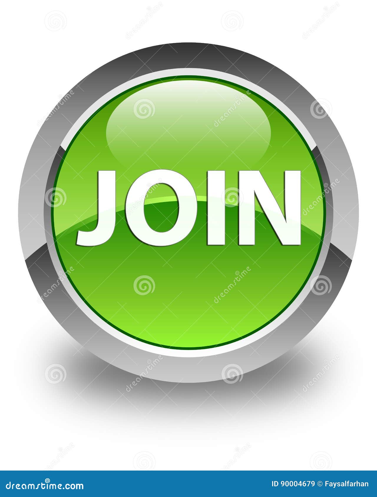 Join Glossy Green Round Button Stock Illustration - Illustration of ...