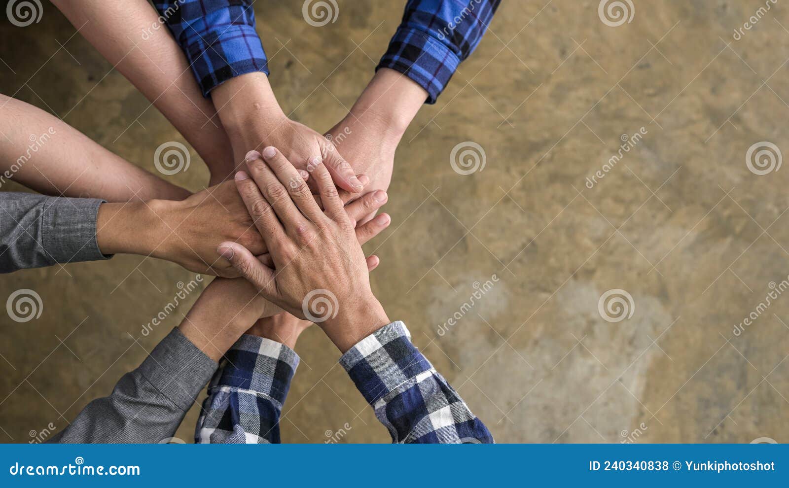 Join Hands Teamwork of University Exchange Students Stock Photo - Image ...