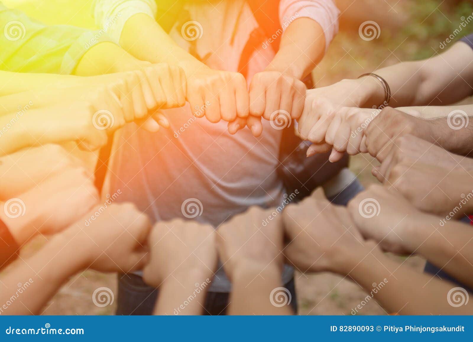 Join Hands Together, the Expression of Teamwork Stock Image - Image of ...