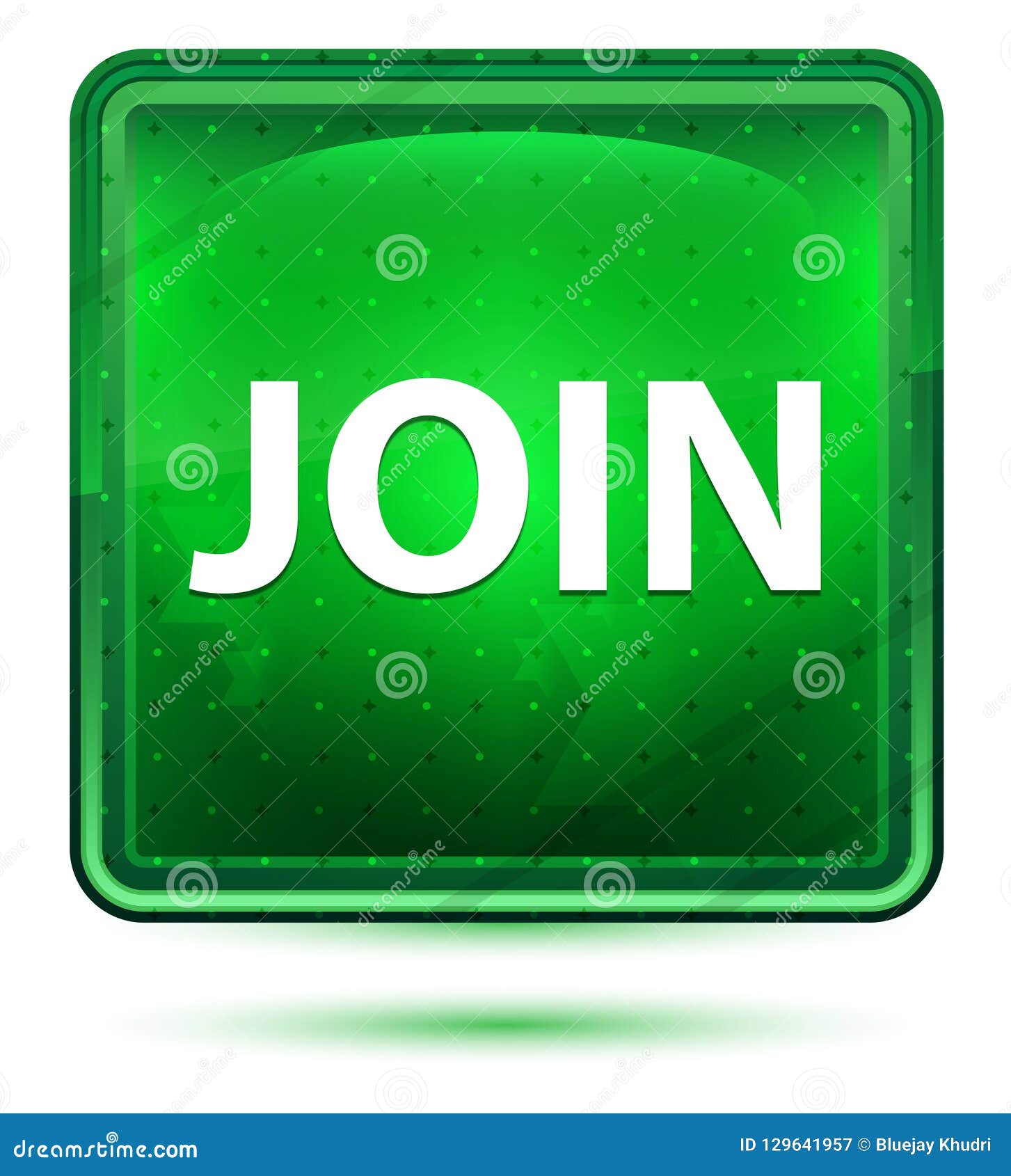 Join Neon Light Green Square Button Stock Illustration - Illustration ...