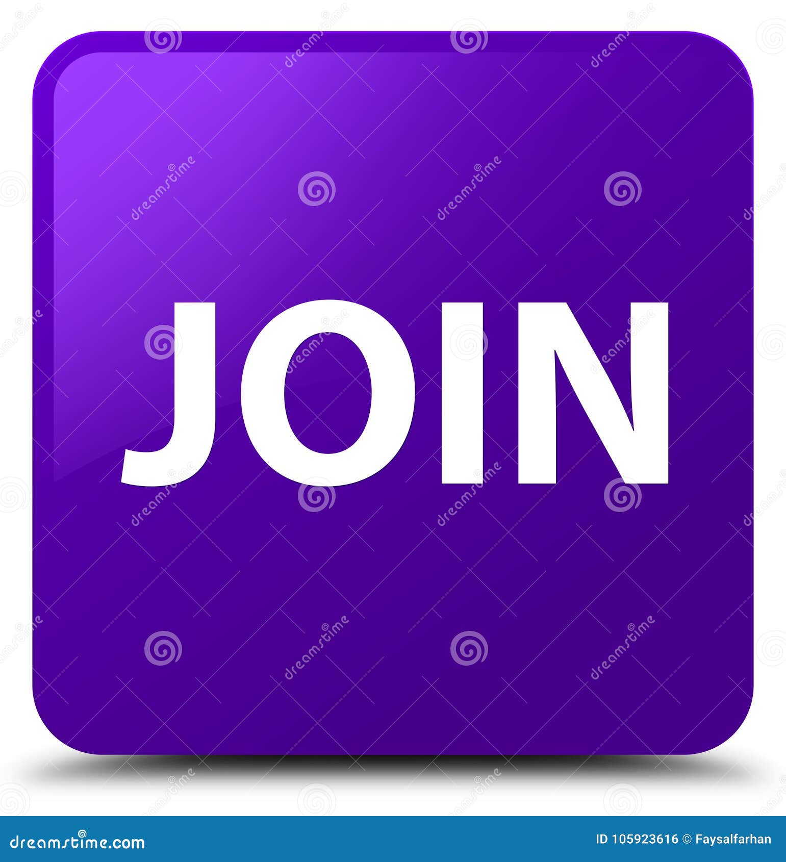 Join purple square button stock illustration. Illustration of attach ...