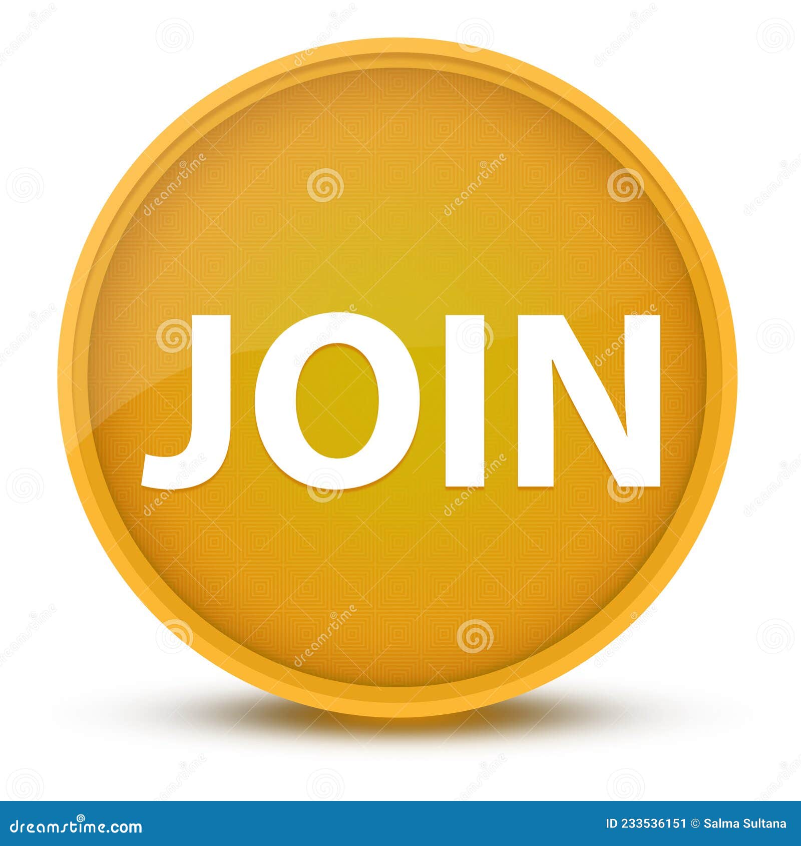 Join Luxurious Glossy Yellow Round Button Abstract Stock Illustration ...