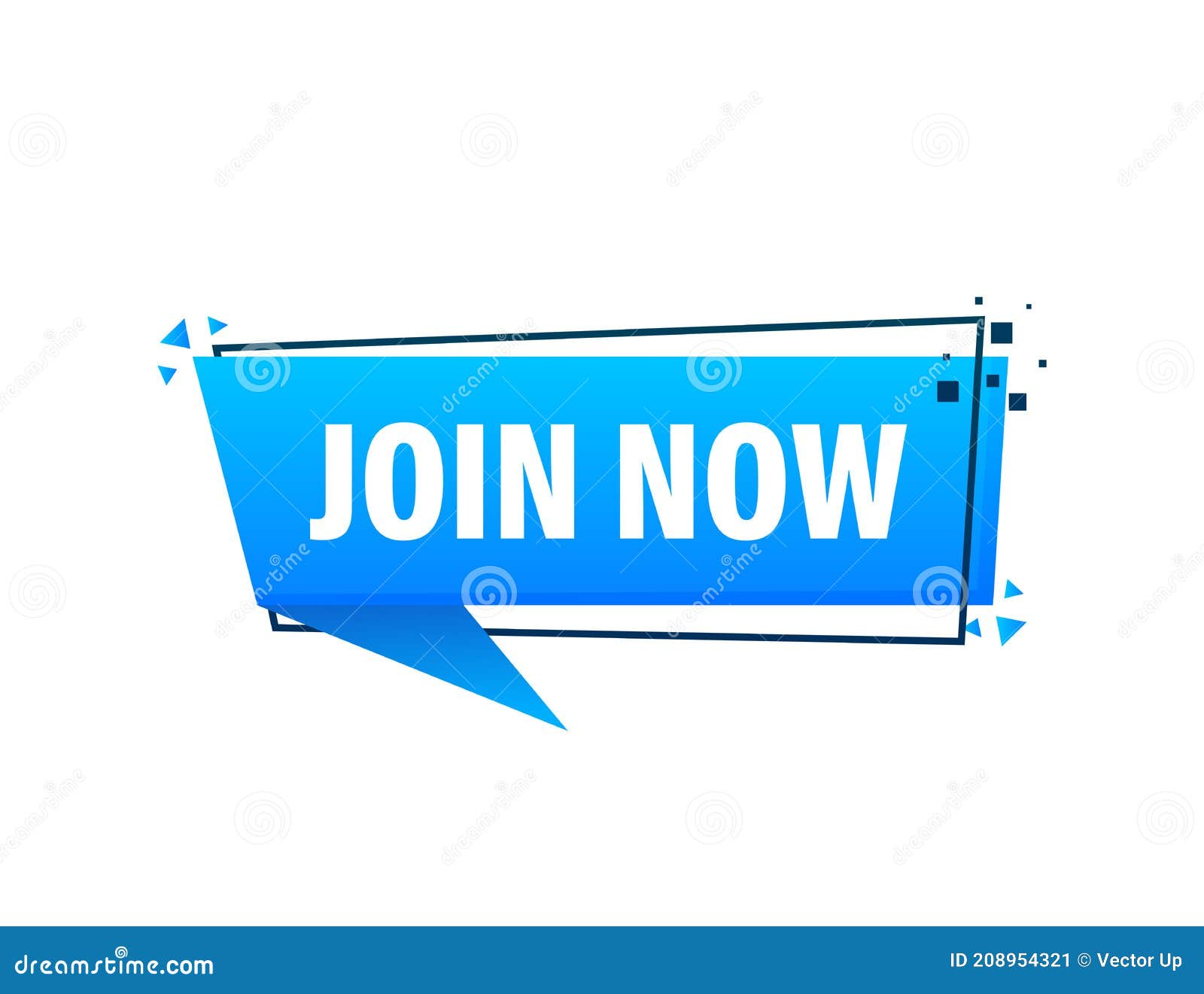 Join Now Blue Label on White Background. Vector Illustration. Stock ...