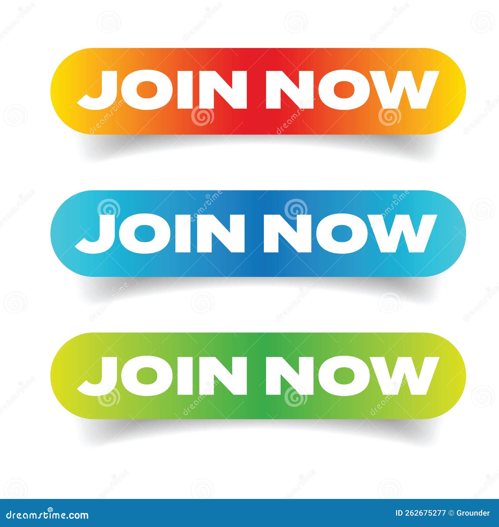 Join Now Call To Action Button Set Stock Vector - Illustration of ...