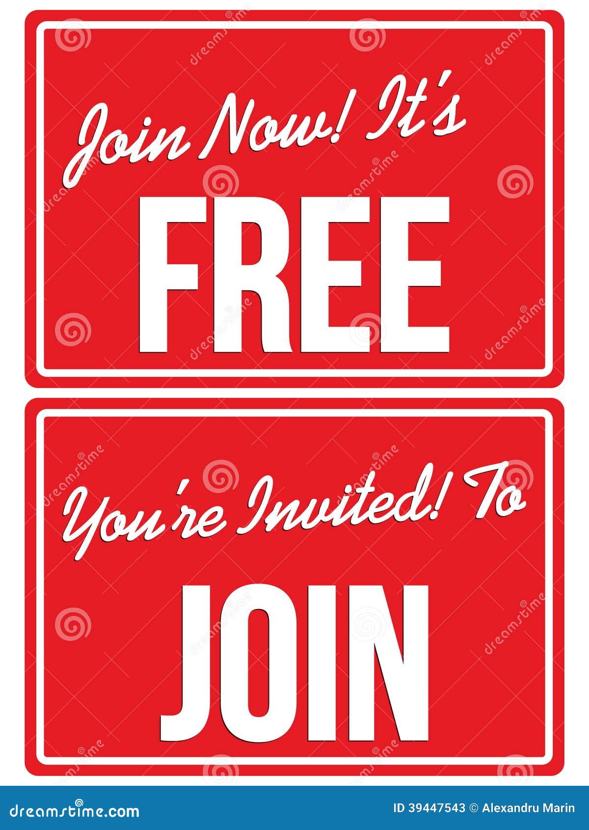 Join Now Free Membership Invitation Signs Stock Vector - Illustration ...