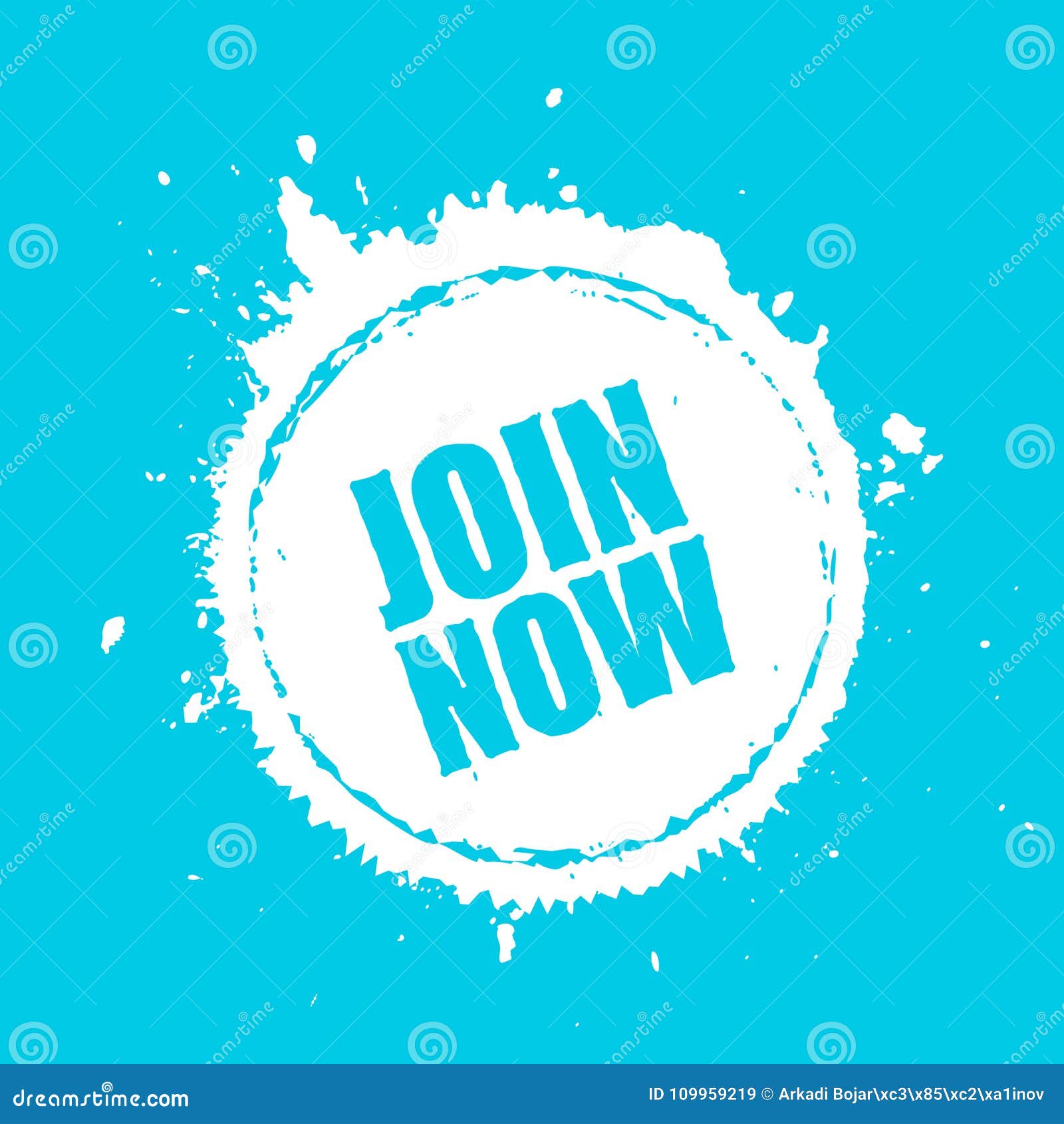 Join Now Grunge Circle Design Stock Vector - Illustration of circle ...